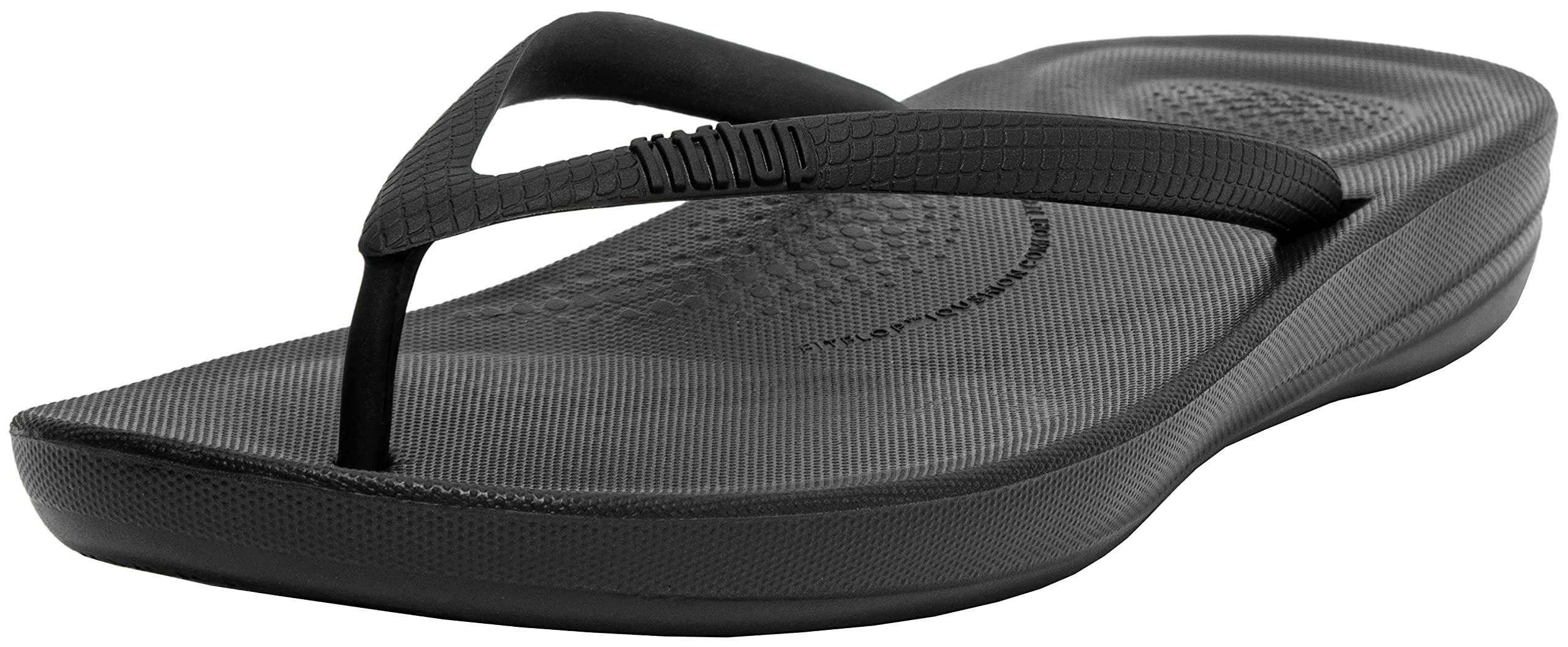 FitFlop Women's iQushion Ergonomic Toe Thong Sandals Flip Flops, Black ...