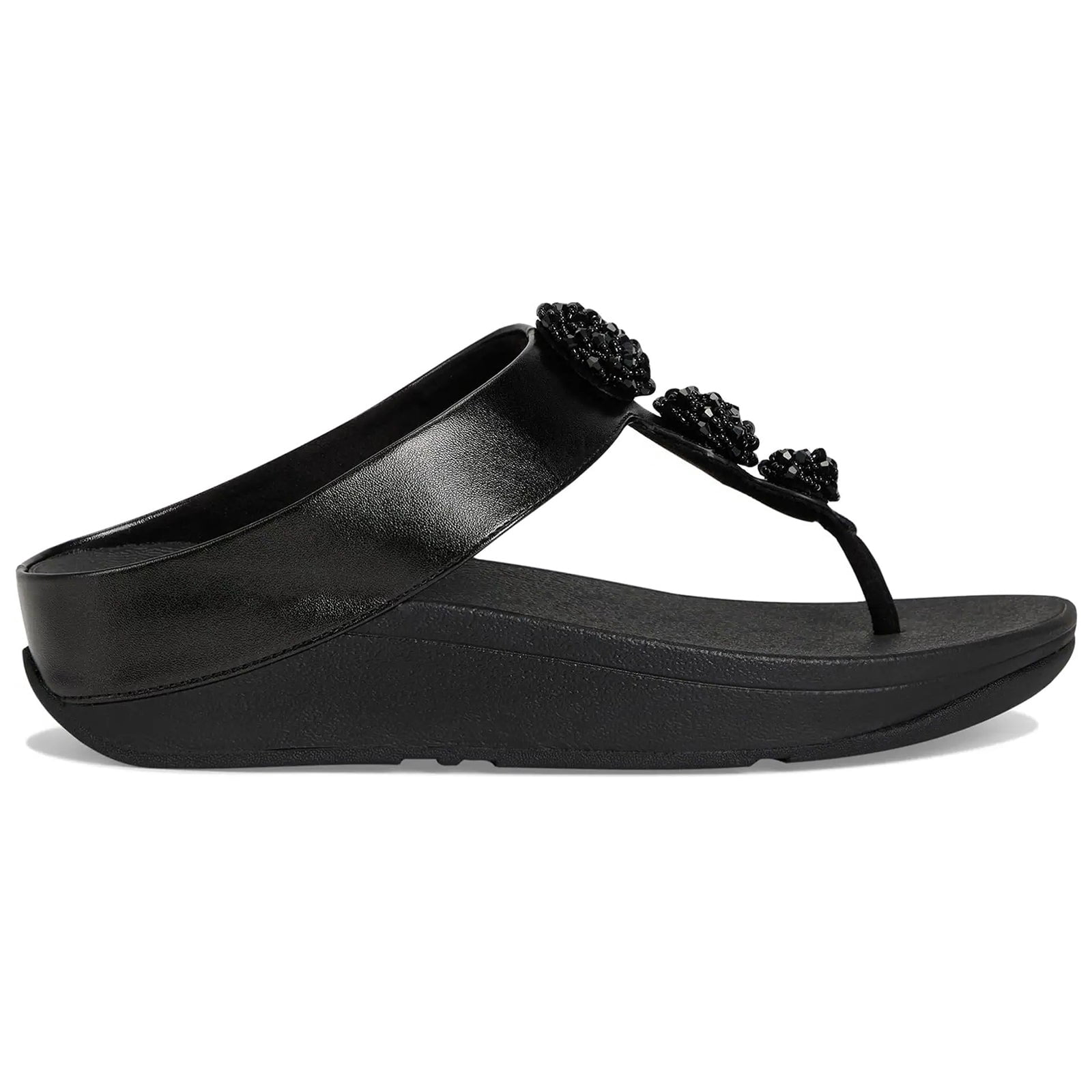 FitFlop Womens Fino Beadie Button Metallic Toe Post PU Microfibre ...
