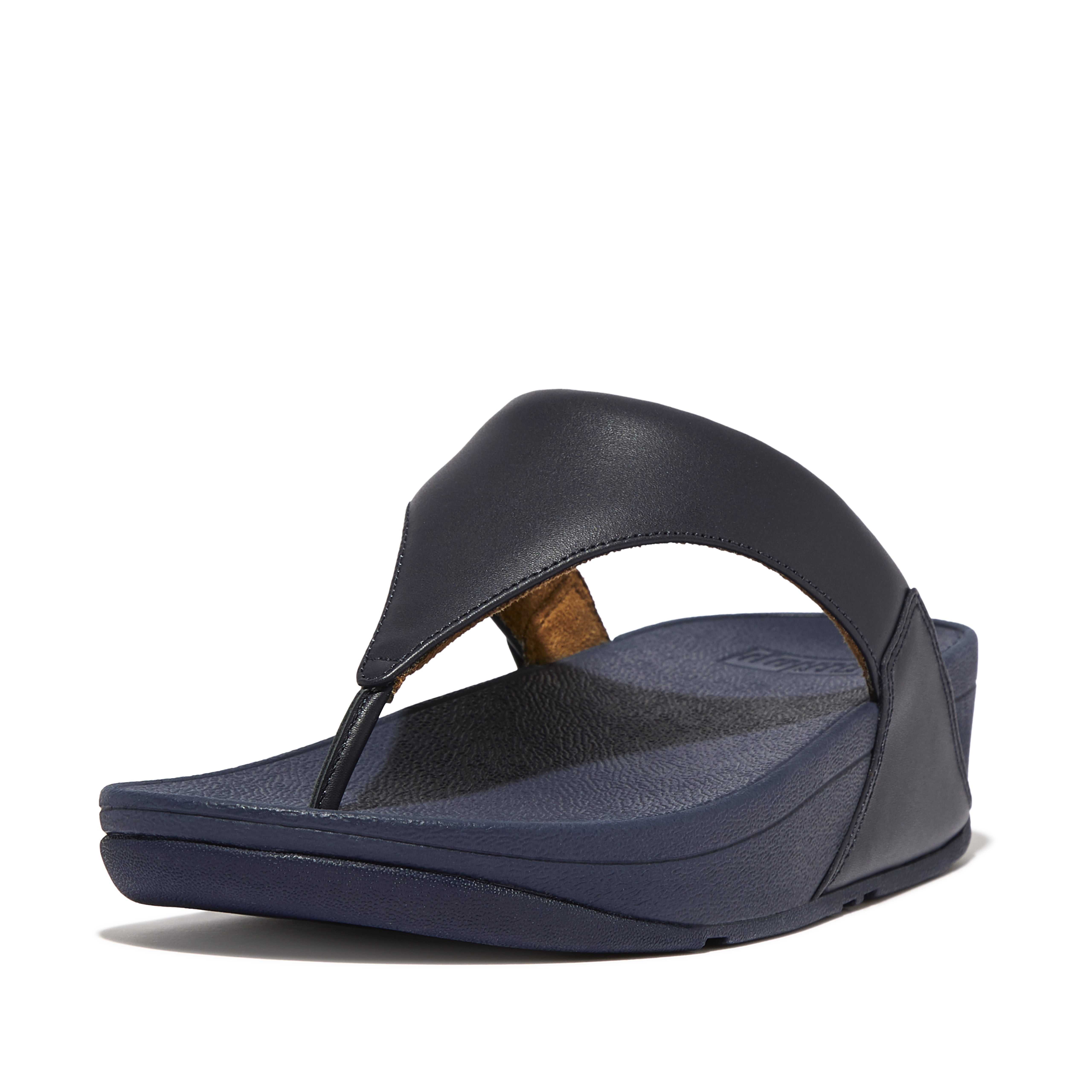Fitflop Women's Lulu Leather Toe-Post Wedge Thong Sandals - Walmart.com
