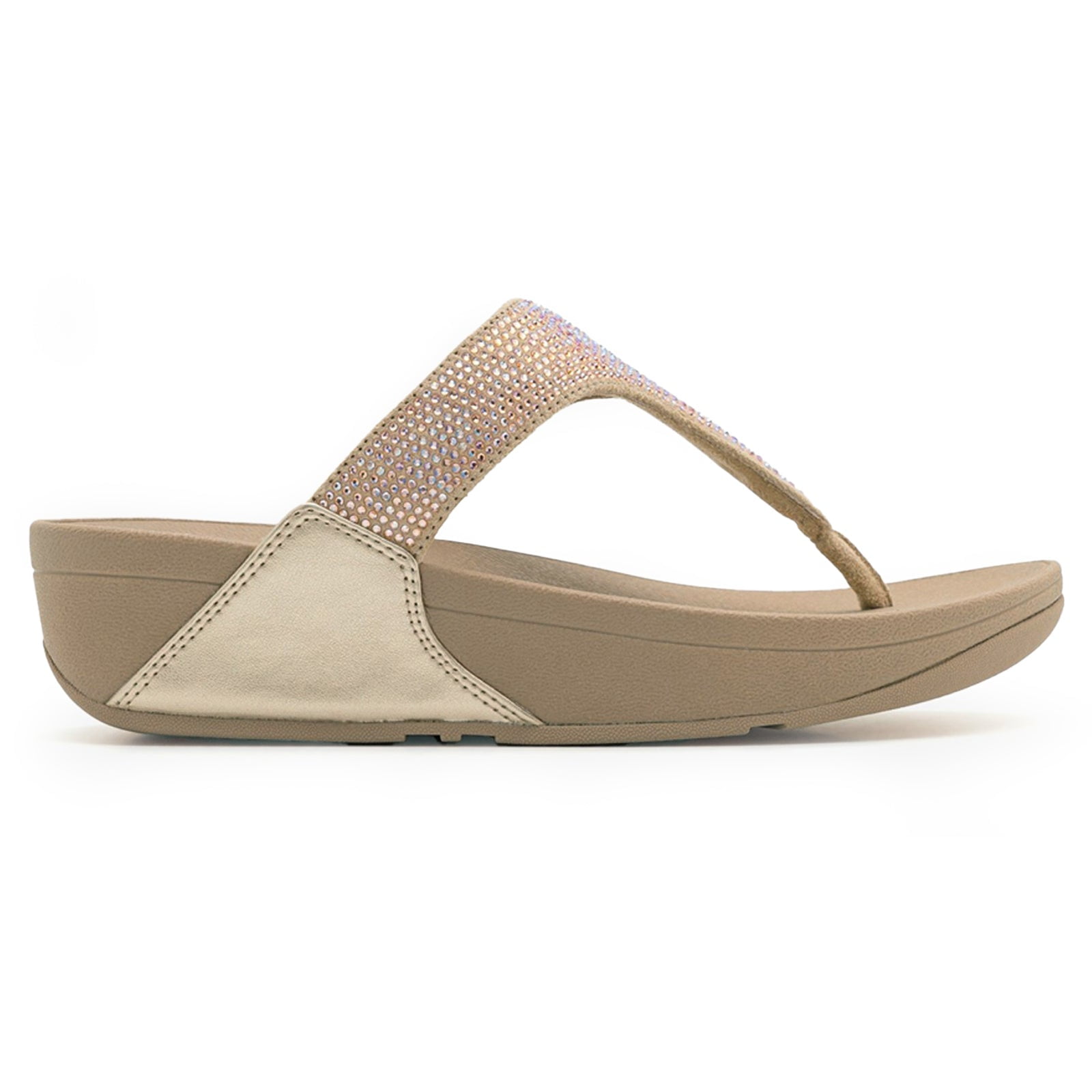 FitFlop Womens Lulu Crystal Embellished Synthetic Latte Beige Sandals 8.5 US - Walmart.com
