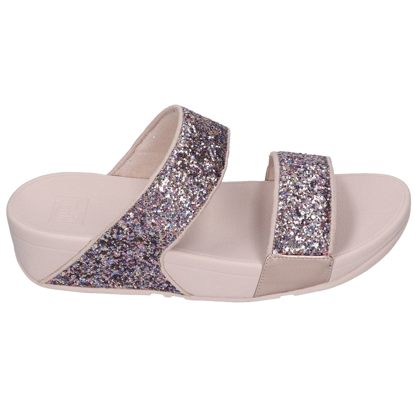 FitFlop Womens Lulu Multi Tonal Glitter Slides PU Nude Rose Mix Sandals 7.5 US - Walmart.com