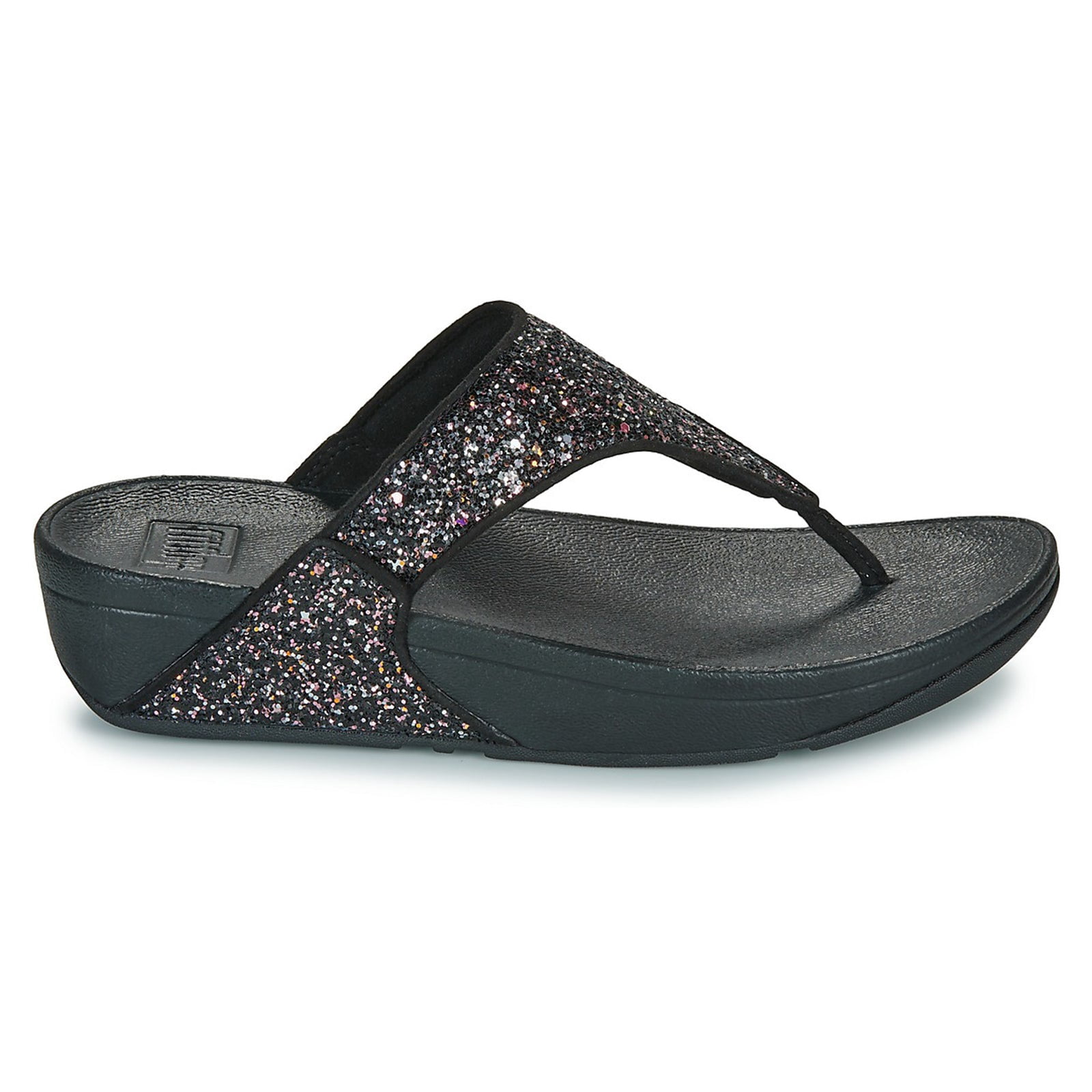 FitFlop Womens Lulu Multi Tonal Glitter Toe Post Polyurethane Black ...