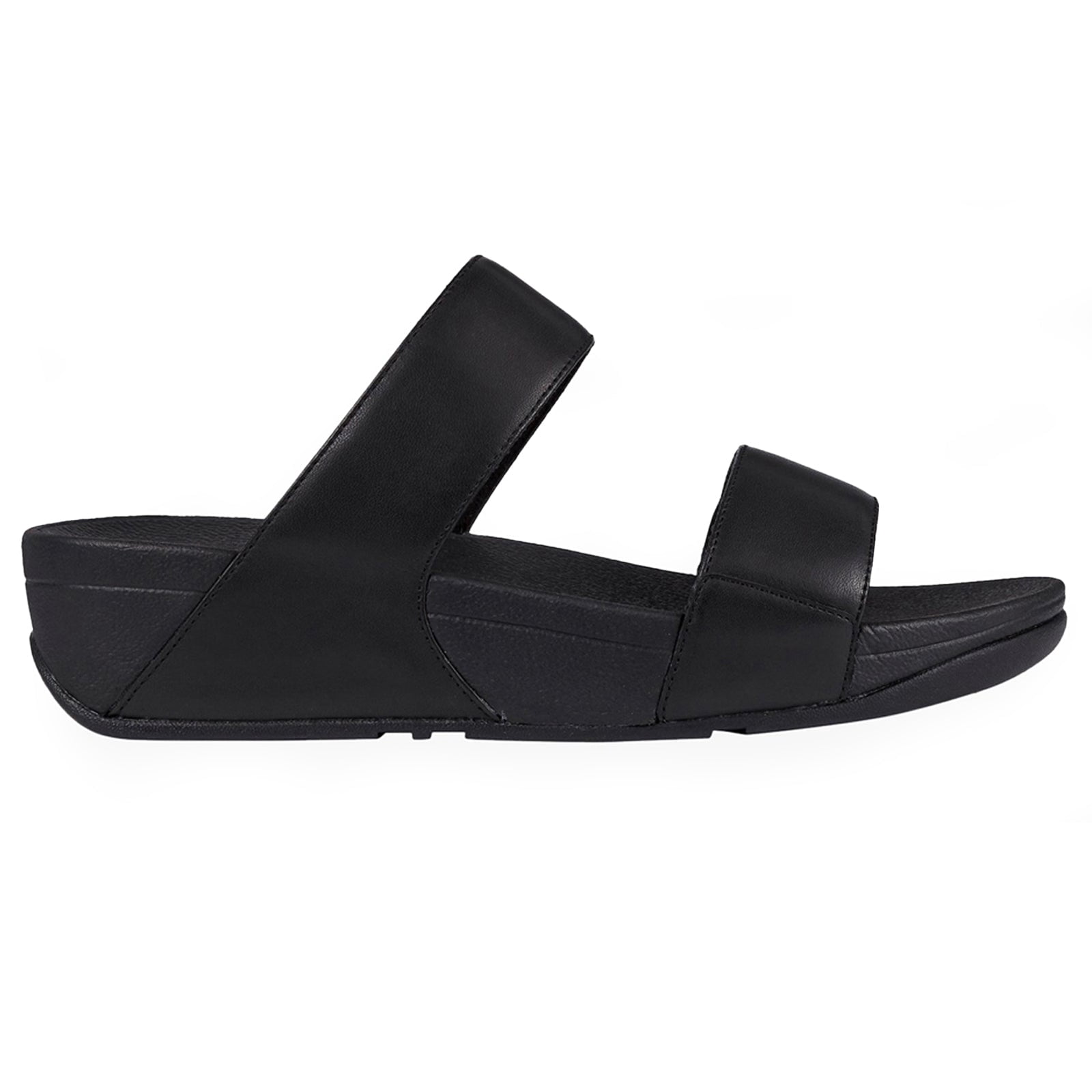FitFlop Womens Lulu Slides Leather All Black Sandals 8.5 US - Walmart.com