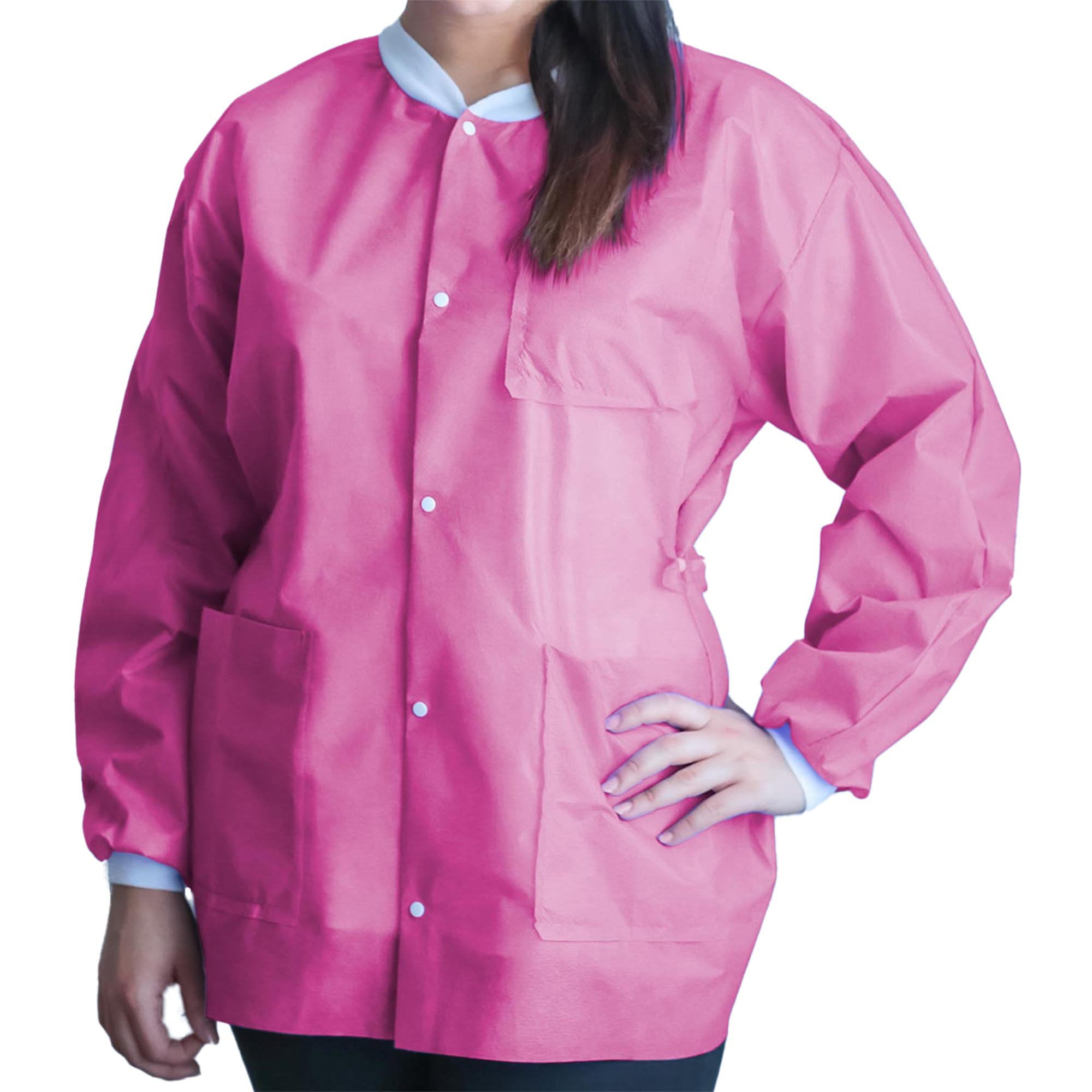 FitMe Adult Disposable Lab Jacket Raspberry Pink Small 10 Ct - Walmart.com