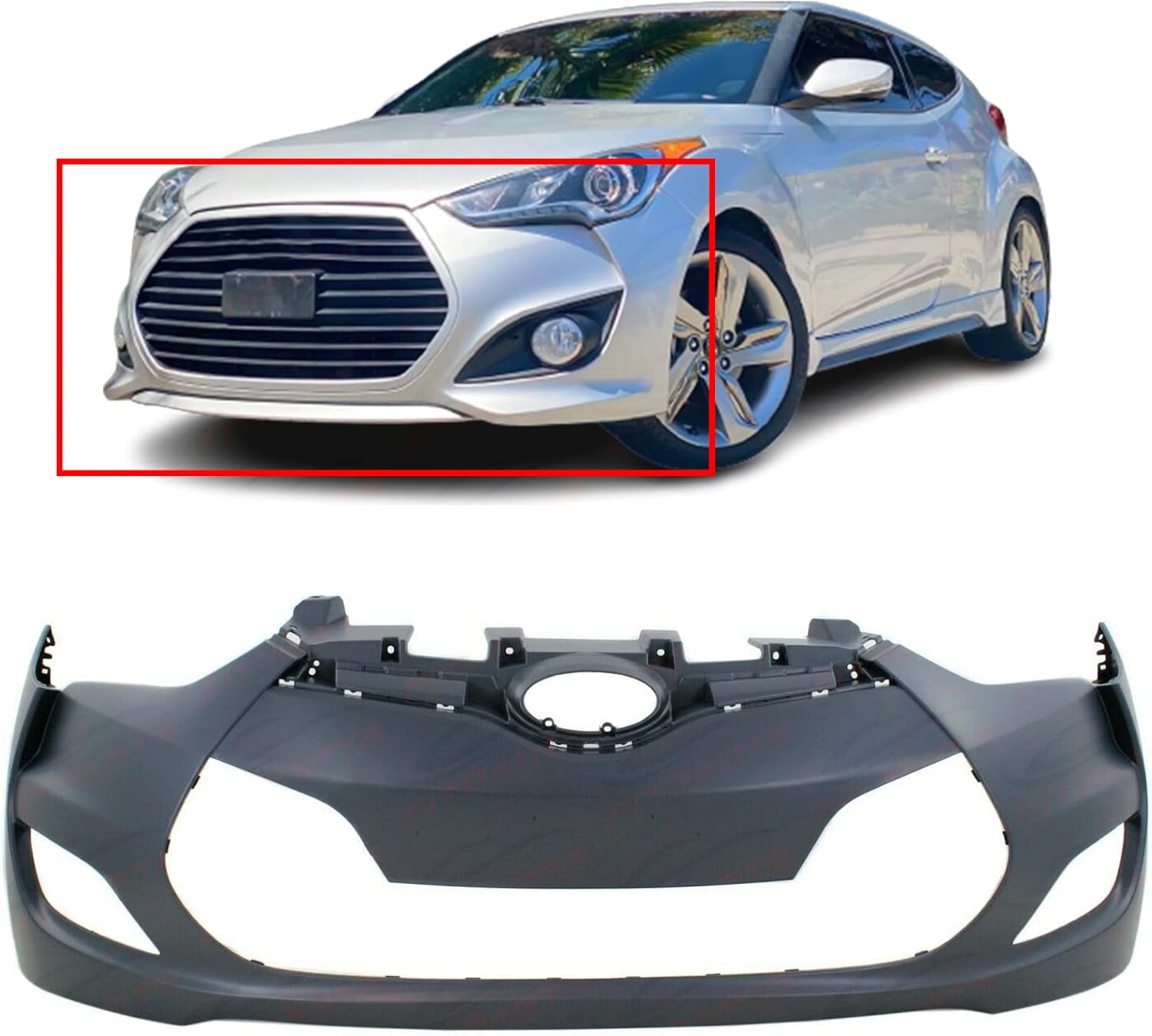 FitParts Compatible with Front Bumper Cover Fascia 2012-2016 Hyundai ...