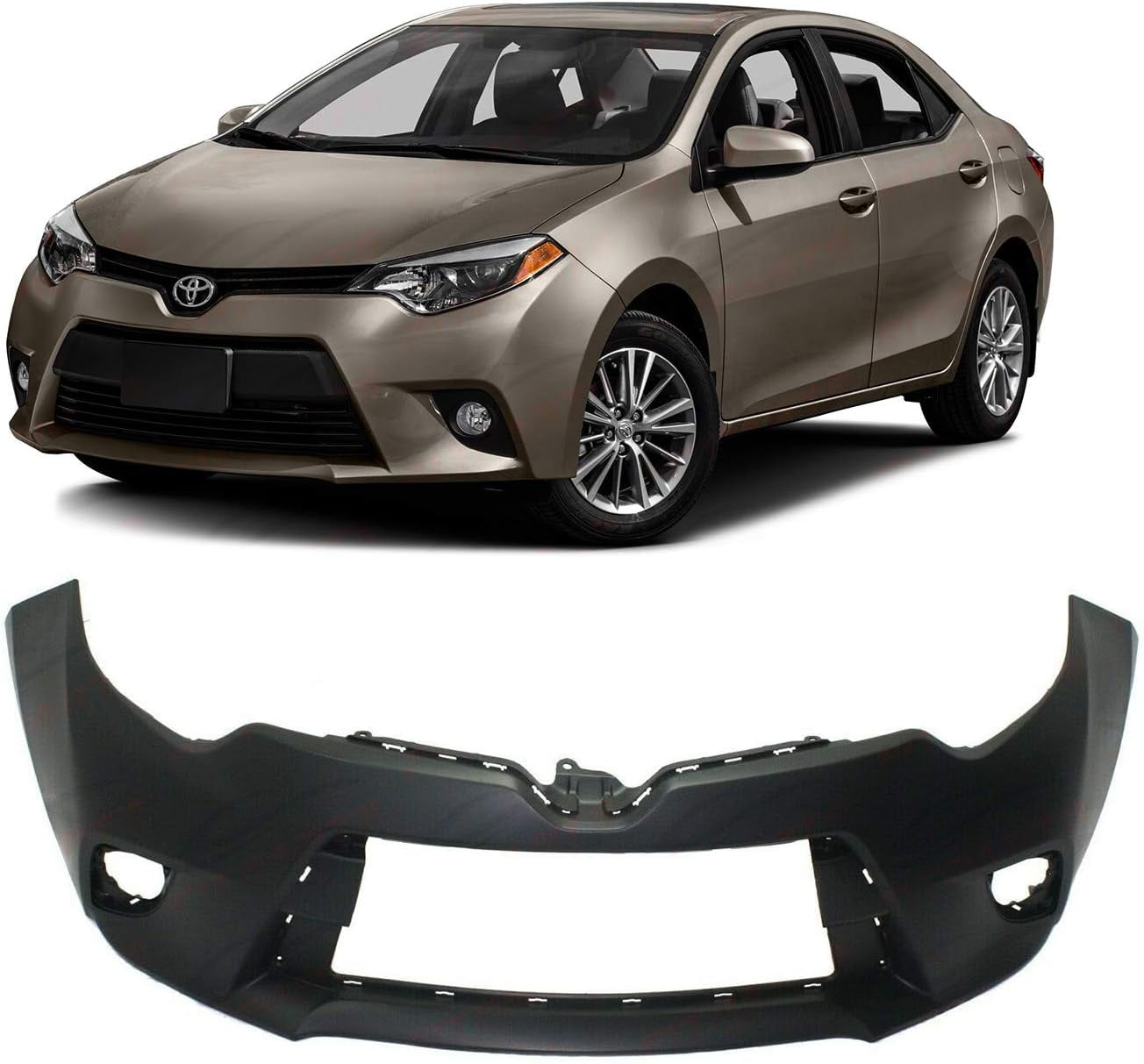 FitParts Compatible with Front Bumper Cover Fascia 2014-2016 Toyota ...