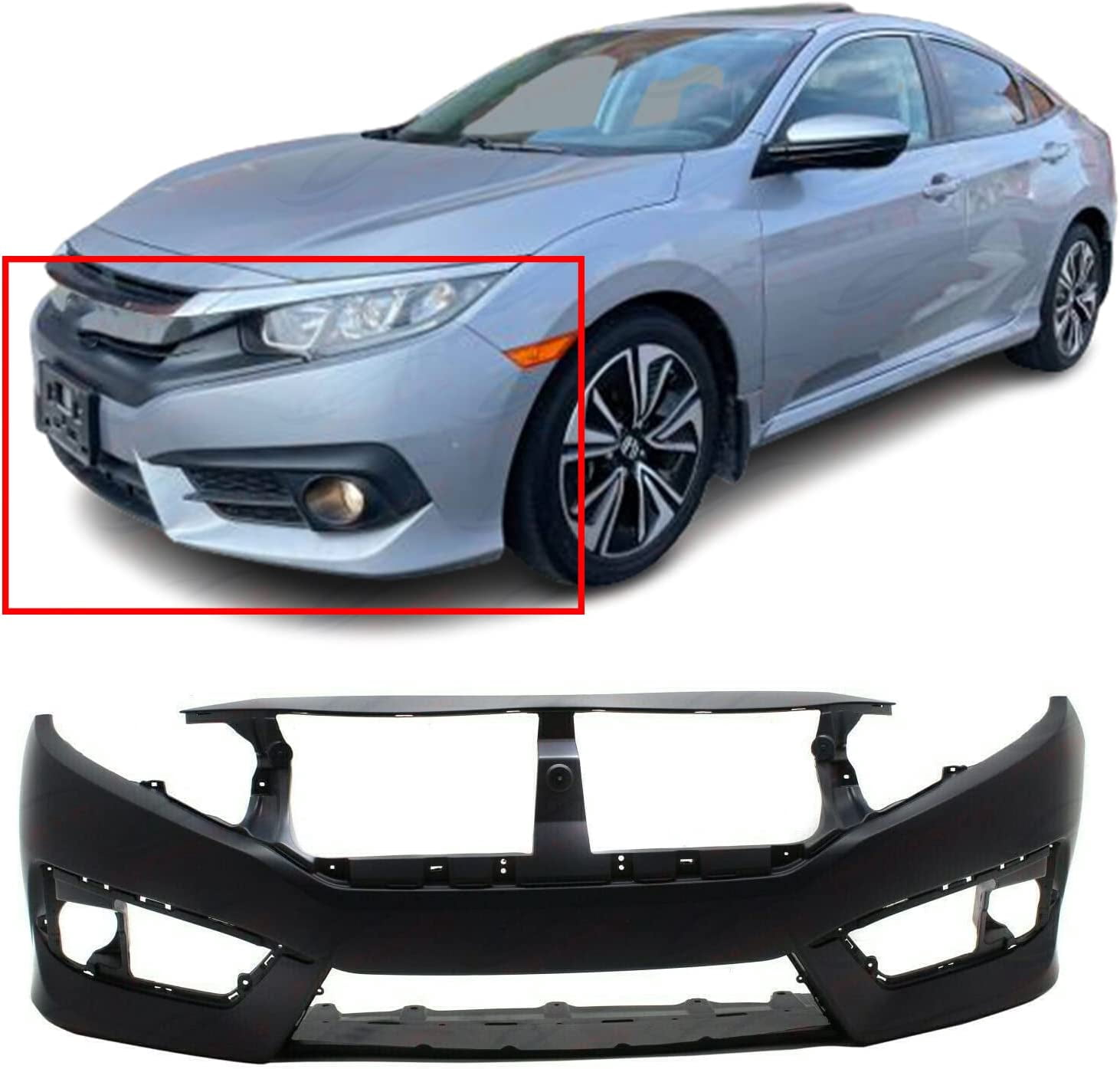 FitParts Compatible with Front Bumper Cover Fascia 2016-2018 Honda ...