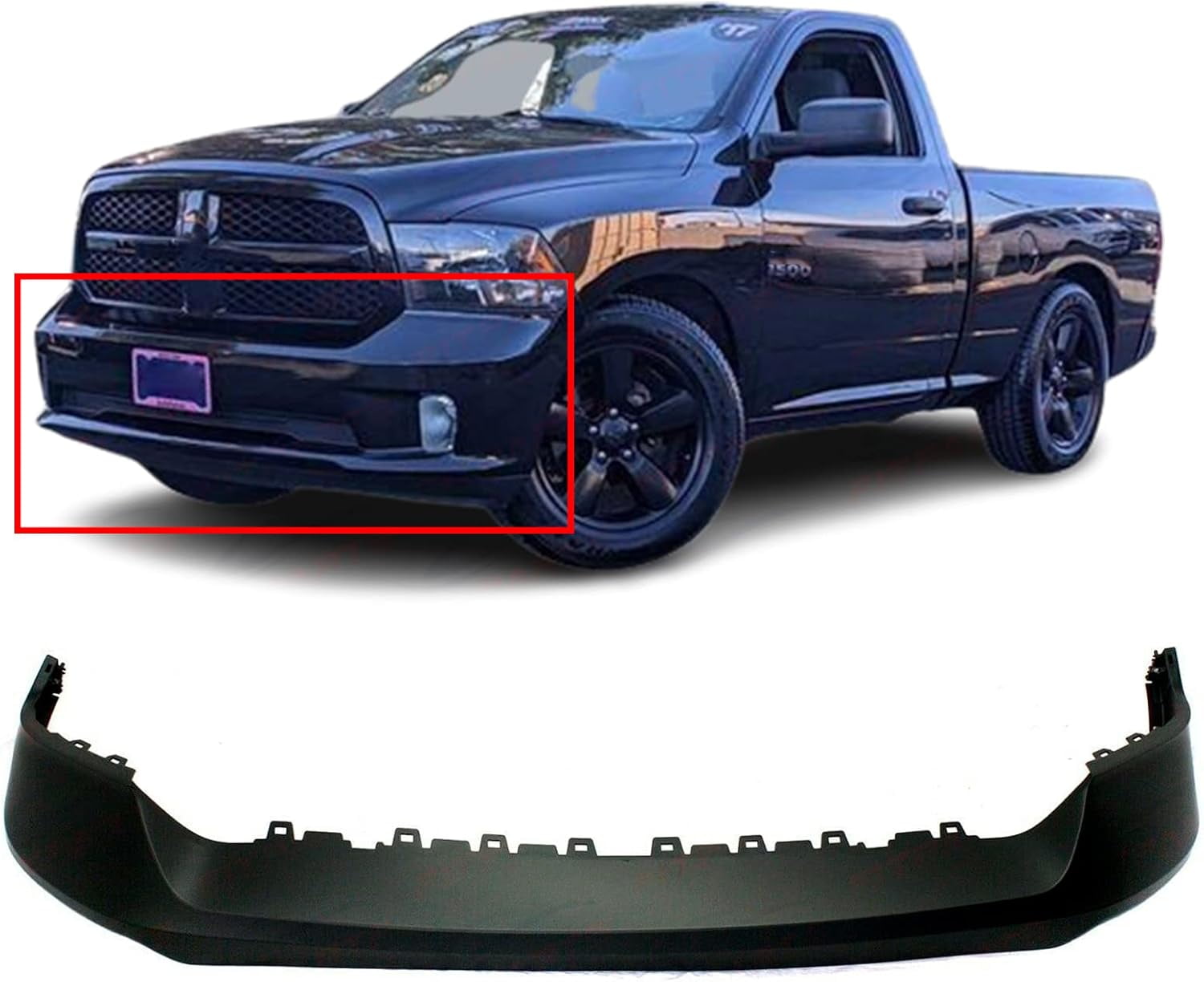 FitParts Compatible With Front Bumper Top Cover Pad 2013-2018 Dodge Ram ...