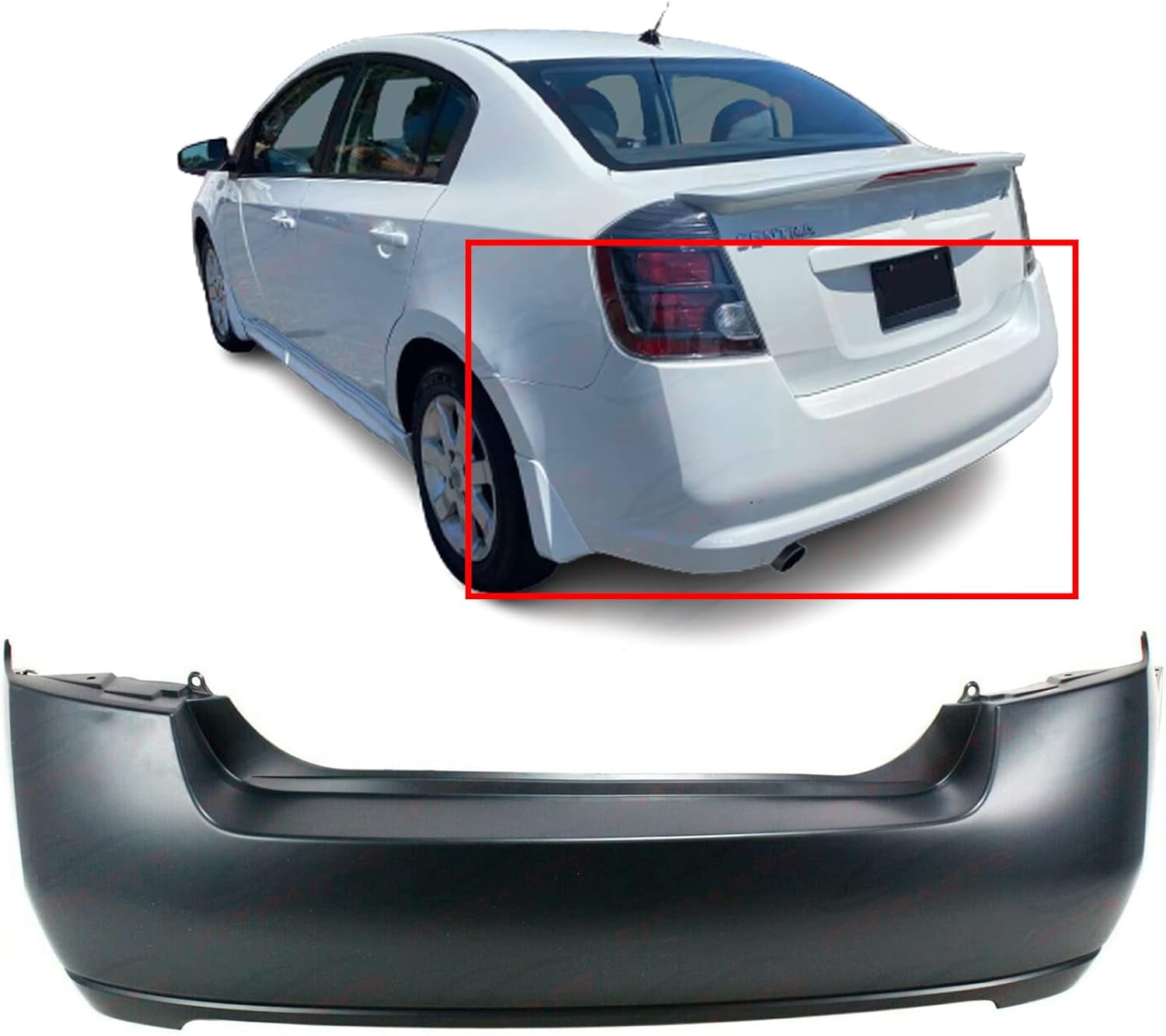 FitParts Compatible With Rear Bumper Cover 2007-2012 Nissan Sentra Base ...