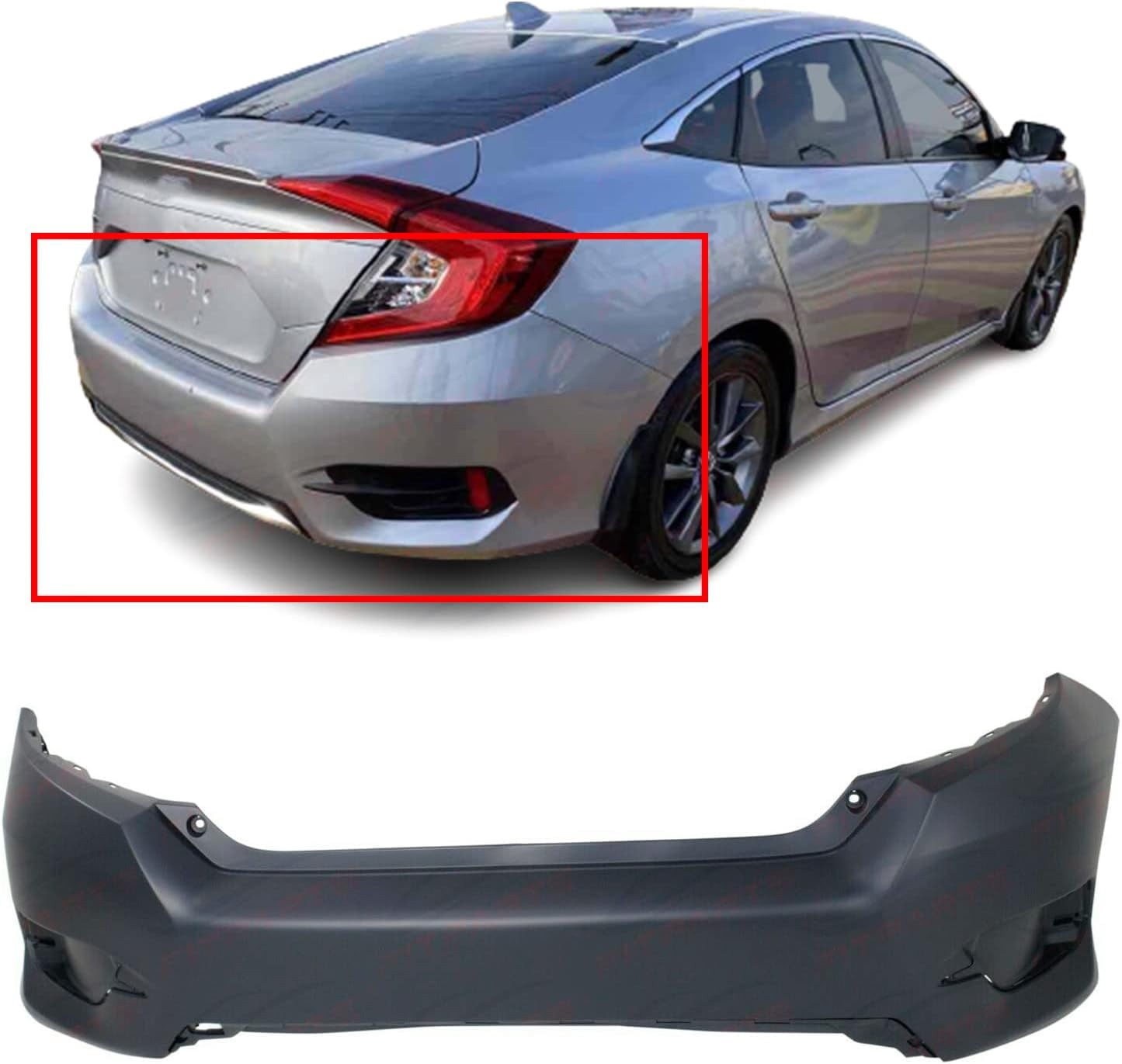FitParts Compatible with Rear Bumper Cover Fascia 2016-2020 Honda Civic ...
