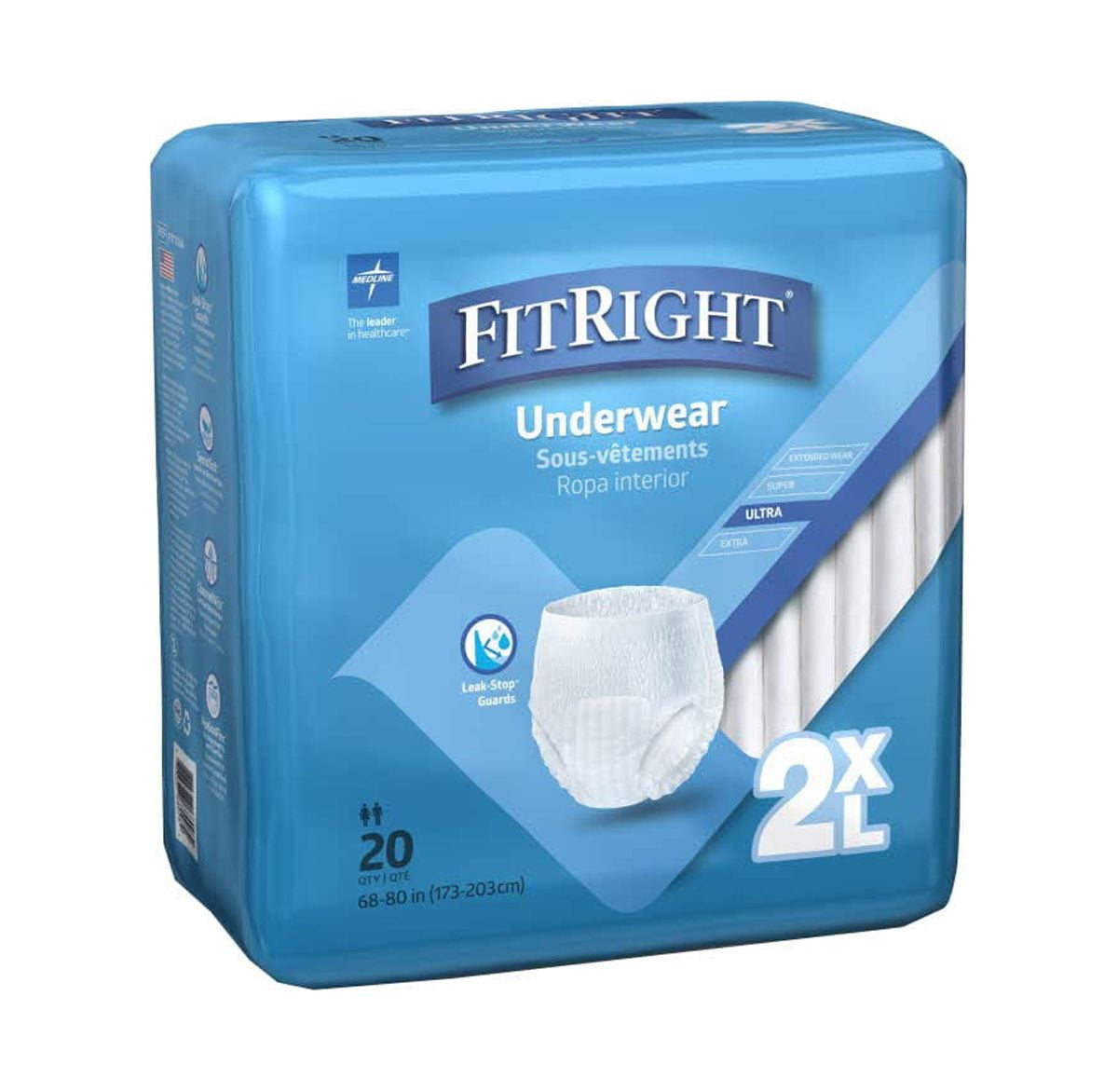 FitRight Adult Incontinence Underwear, Heavy Absorbency, 2XL, 68"-80 ...