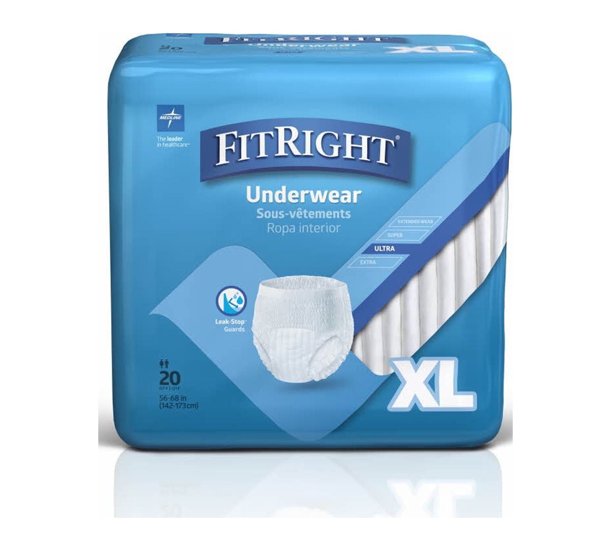 FitRight Adult Ultra Protective Underwear, 80 ct, Heavy Absorbency, XL ...