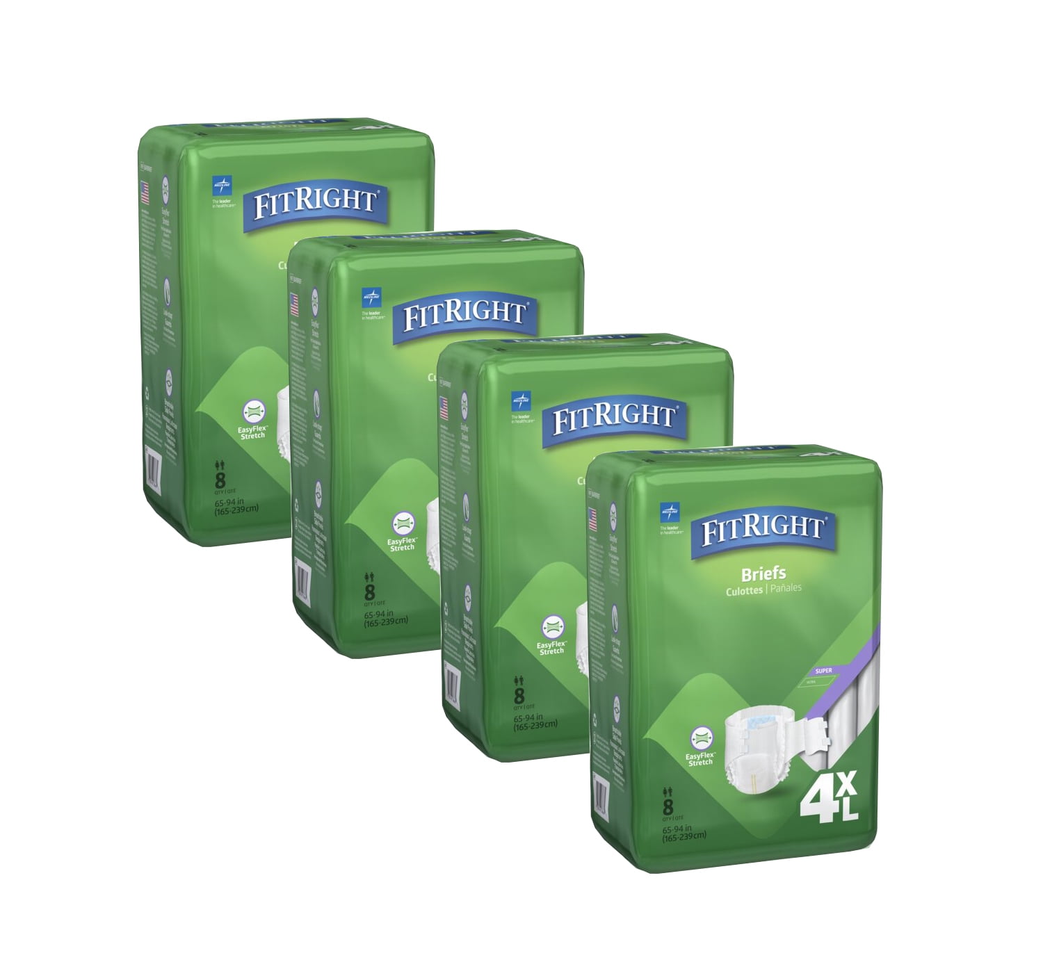 FitRight Bariatric Maximum Absorbency Adult Brief, 65"-94", 4XL, 32 ...