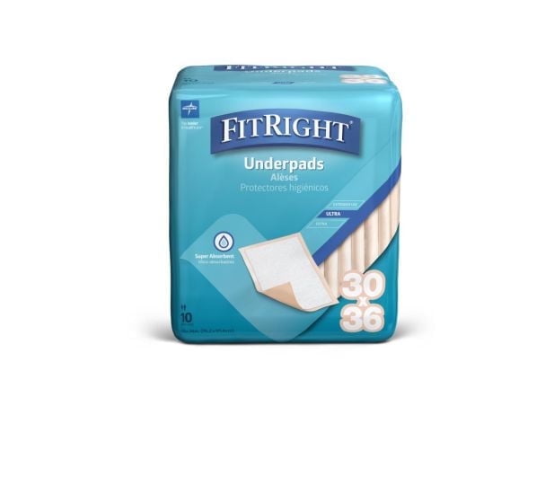 FitRight Disposable Adult Bed Pads for Incontinence, Furniture, or Pets ...