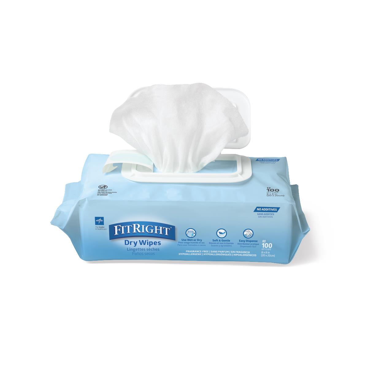 FitRight Dry Wipes, Personal Cleansing Wipes, Dry Baby Wipes or ...