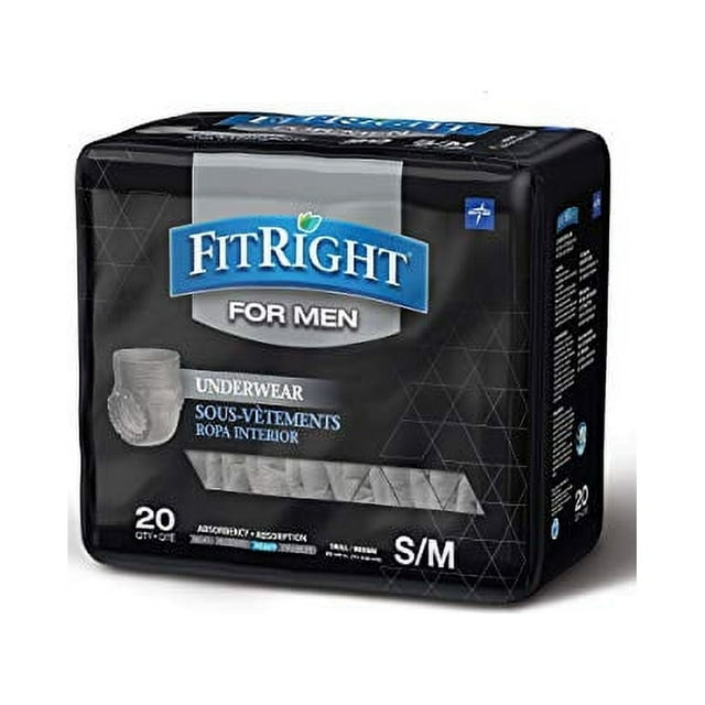FitRight Small/Medium Men's Incontinence Underwear, Disposable with ...