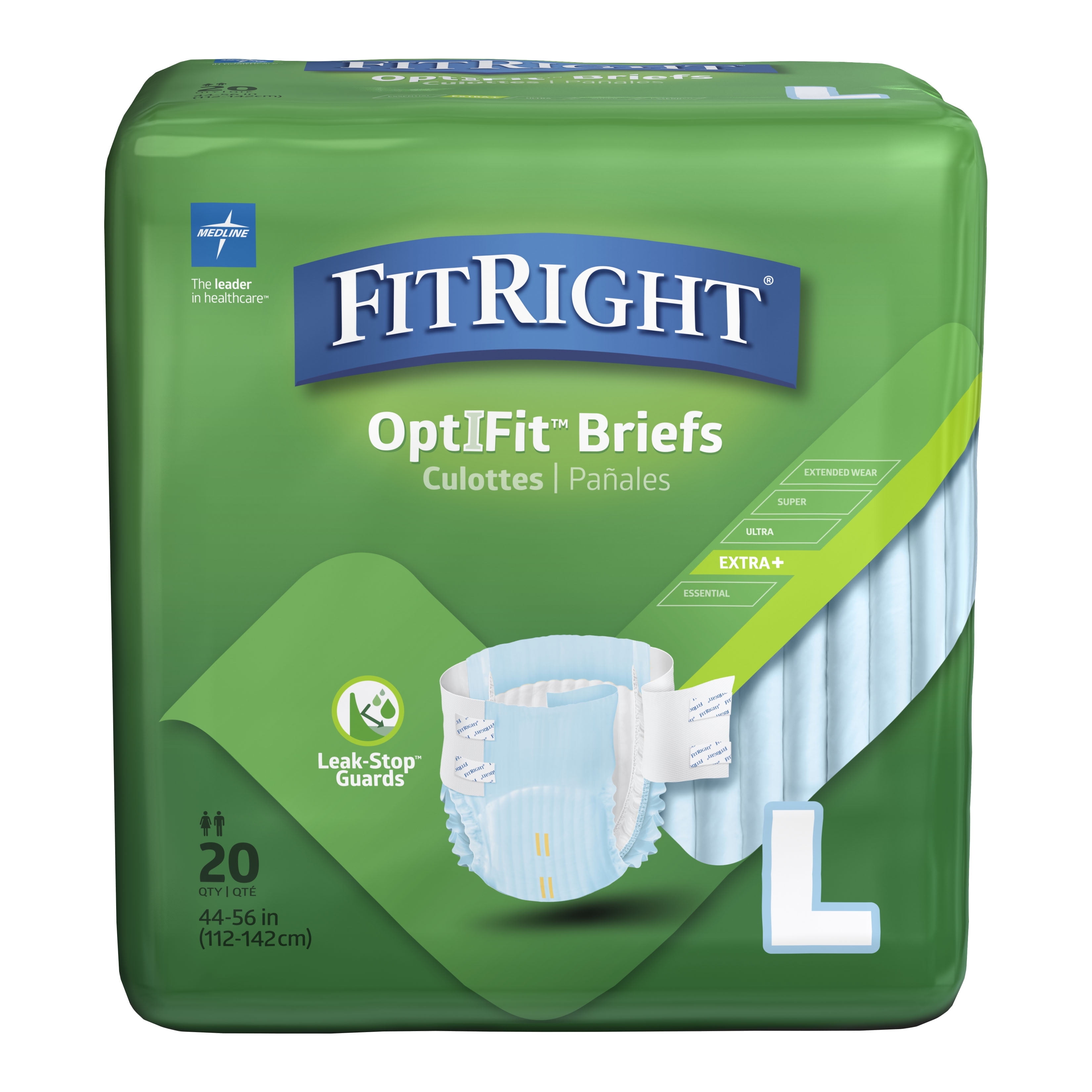 "FitRight OptiFit Extra+ Large Adult Diapers with Tabs, Leak Stop ...