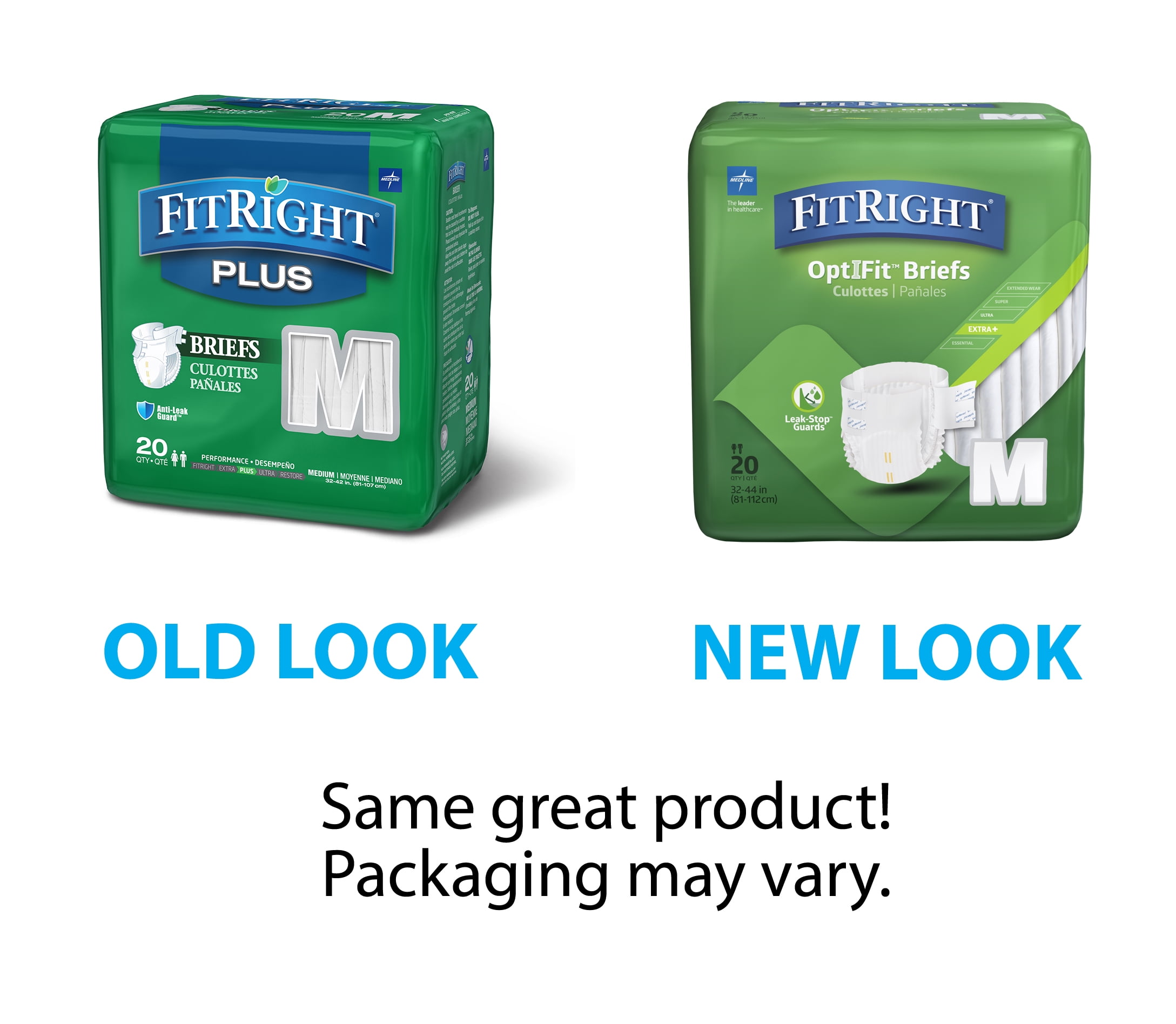 FitRight OptiFit Extra+ Briefs with Leak Stop Guards, Adult Disposable ...