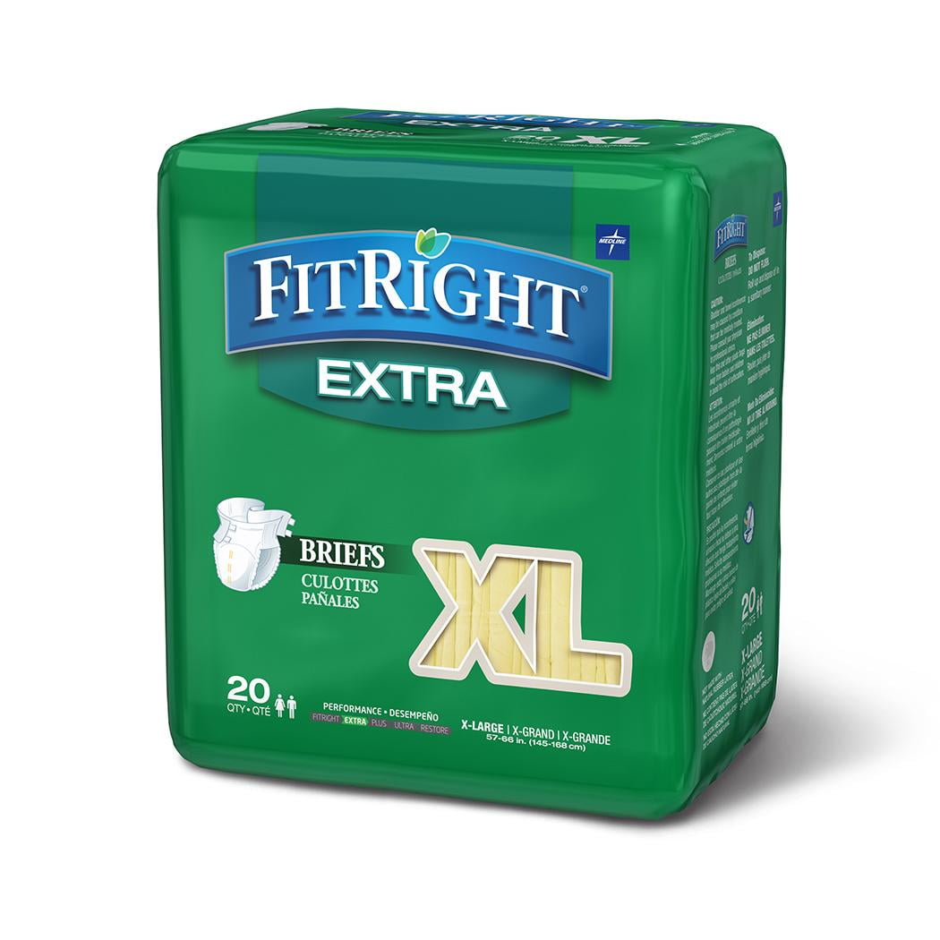 "Medline FitRight OptiFit Extra Disposable Adult Diapers, Moderate ...
