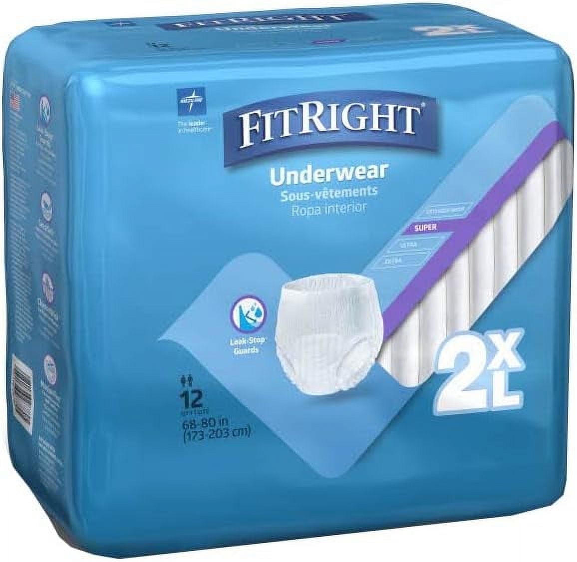 FitRight Protection Plus Adult Disposable Underwear, Super Absorbency ...