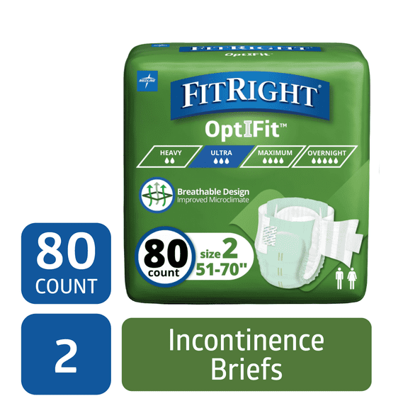 FitRight Adult Incontinence Briefs, Diapers with Tabs, Ultra Absorbent ...