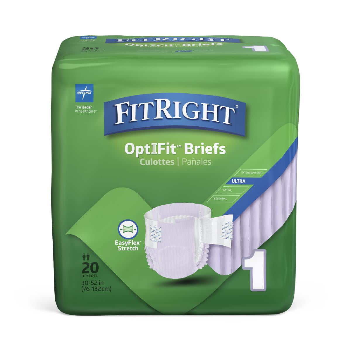 FitRight Stretch Ultra Adult Briefs, Incontinence Diapers with Tabs ...