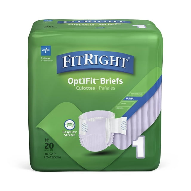 FitRight Stretch Ultra Adult Briefs, Incontinence Diapers with Tabs ...