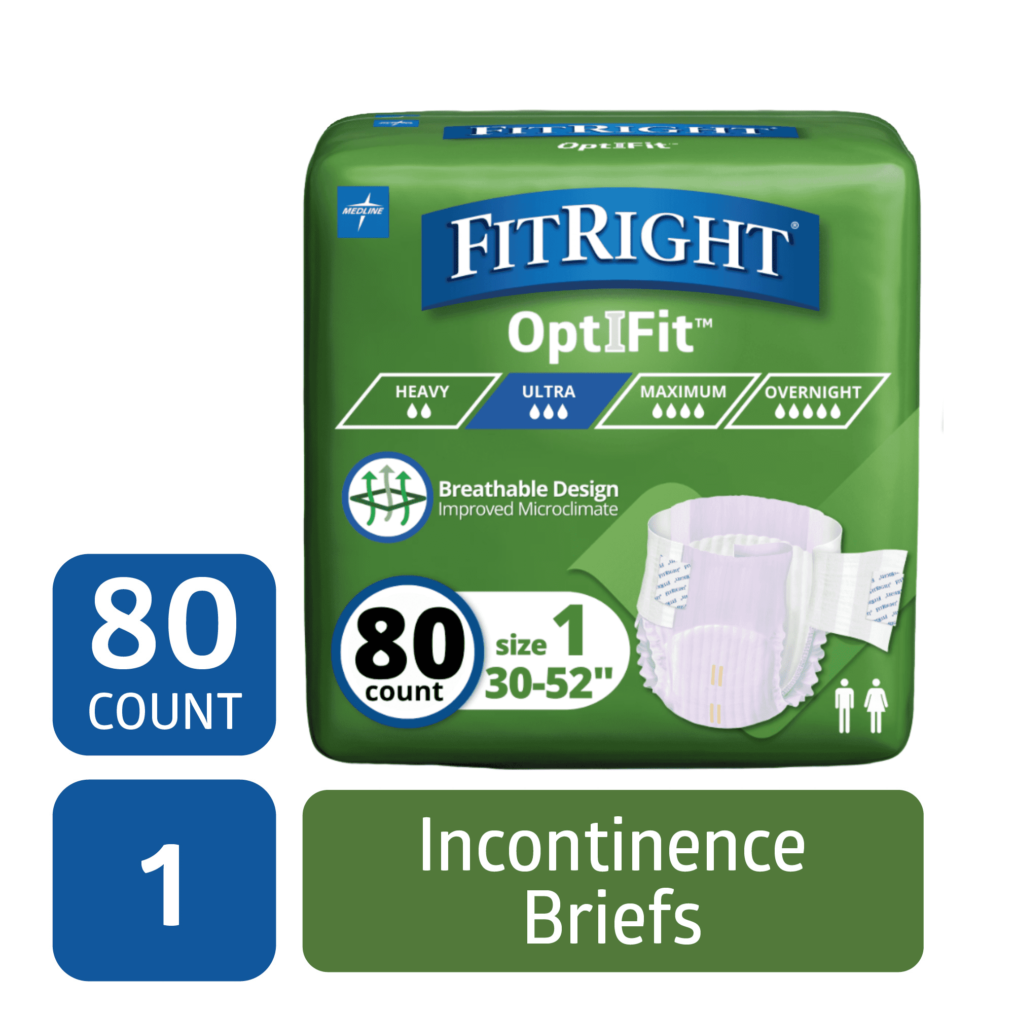 FitRight Stretch Adult Incontinence Briefs, Diapers with Tabs, Ultra ...