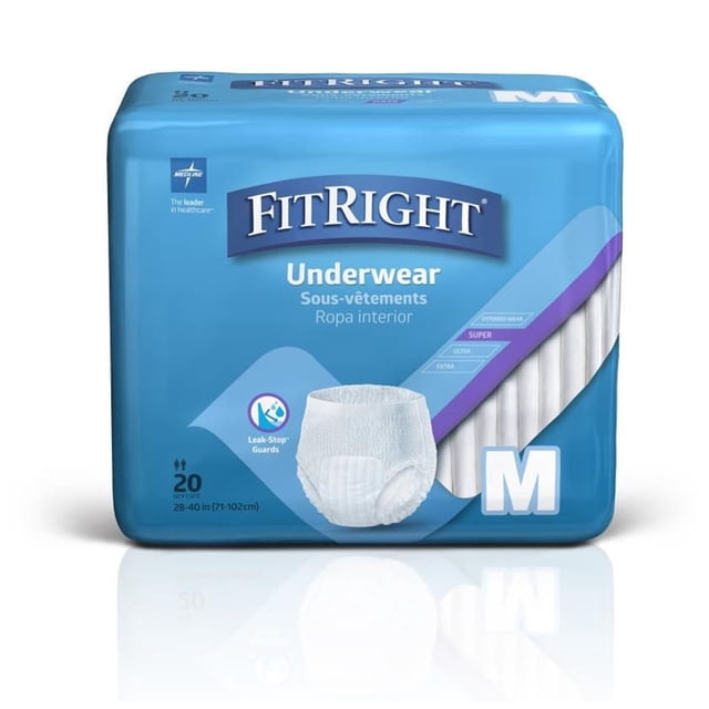 "FitRight Super Pull-Up Adult Incontinence Underwear, Medium Size 28 ...