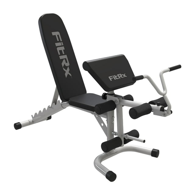 FitRx Workout Bench with Adjustable Incline, Curl Bar, Leg Lever, Iron ...