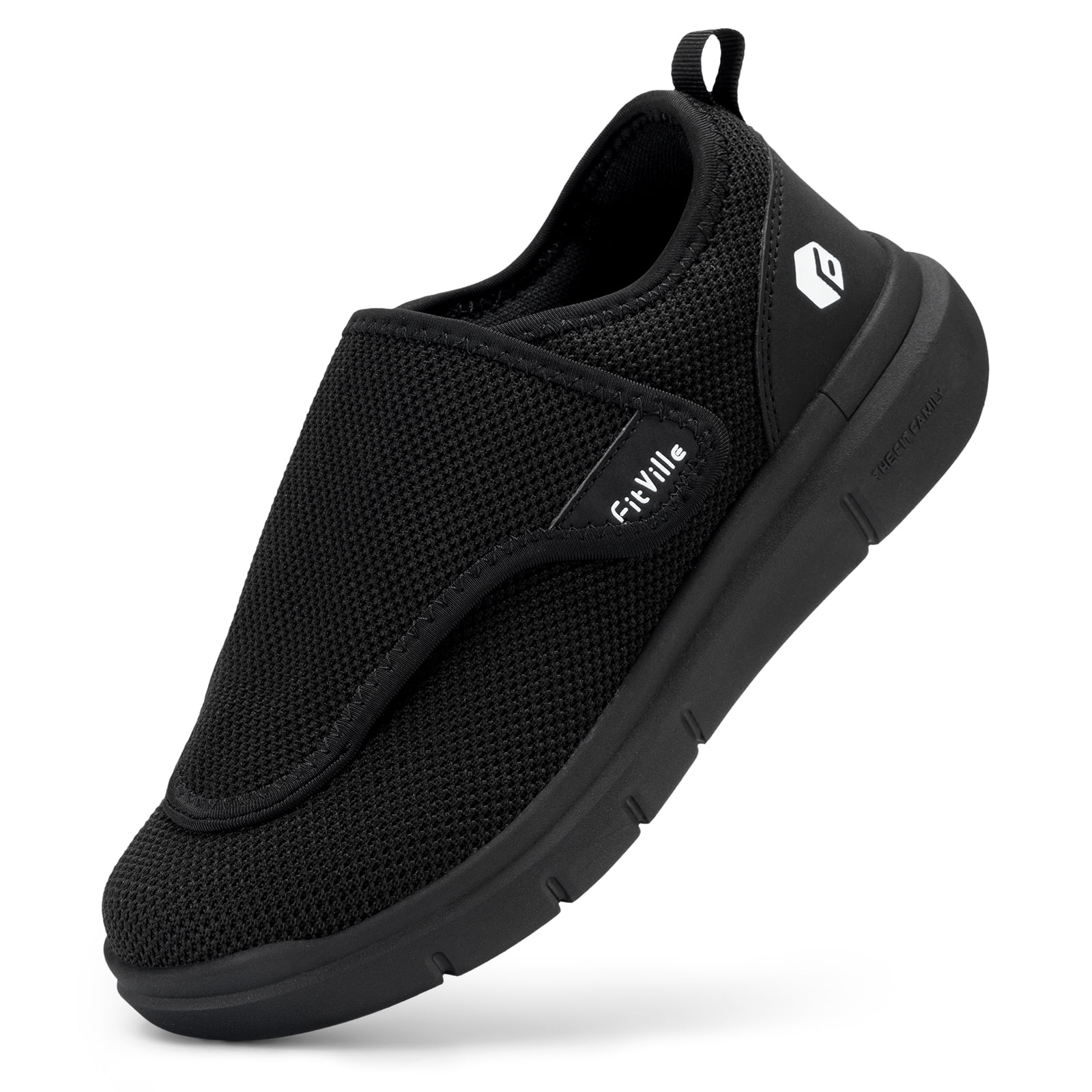 FitVille Diabetic Shoes for Men, Extra Wide Walking Shoes, Black, Foot ...