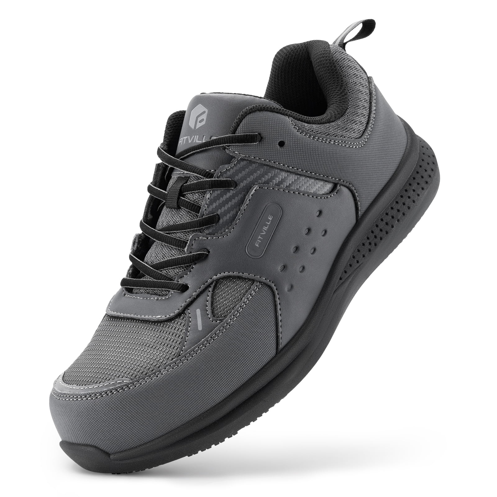 FitVille Extra Wide Composite Toe Safety Shoes Puncture Proof Work ...