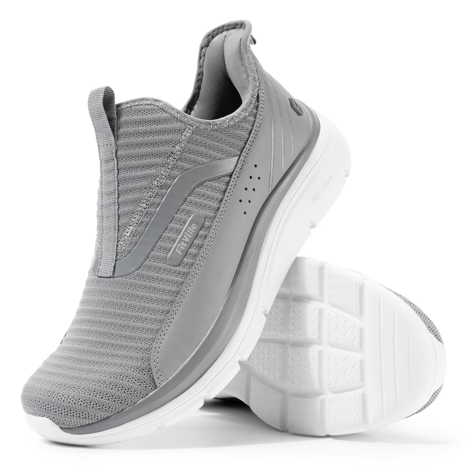 FitVille Extra Wide Mens Slip on Walking Shoes with Arch Support ...