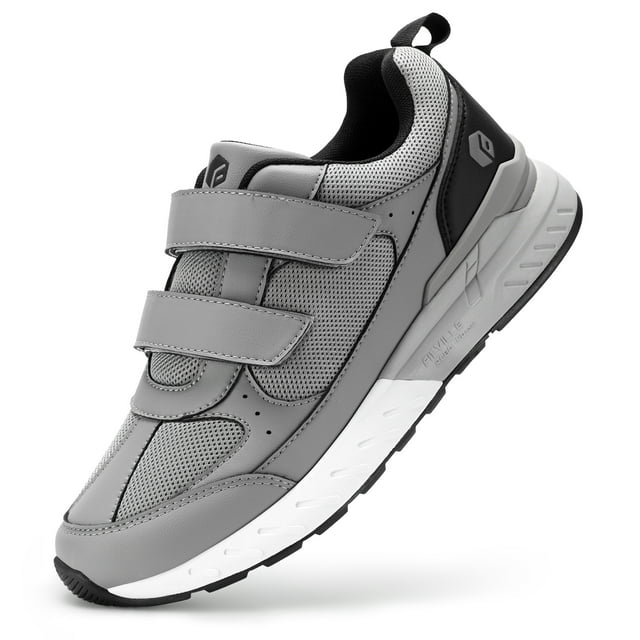 FitVille Extra Wide Walking Shoes for Men Hook and Loop Orthopedic ...