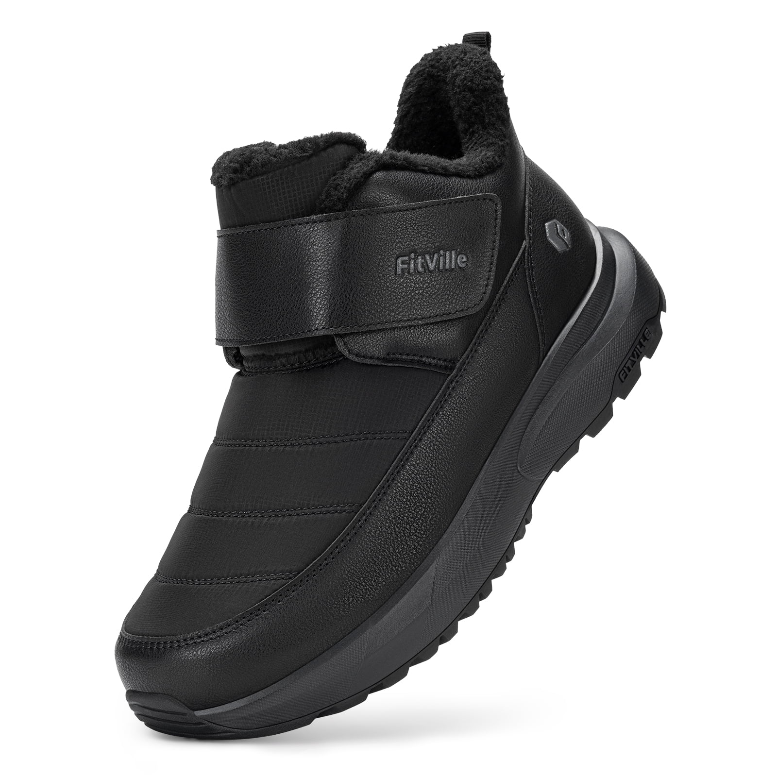 FitVille Men's Extra Wide Waterproof Winter Snow Boots Fur Lining ...