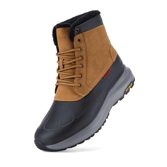 FitVille Men's Wide Waterproof Winter Snow Boots Non-Slip Warm Fur ...