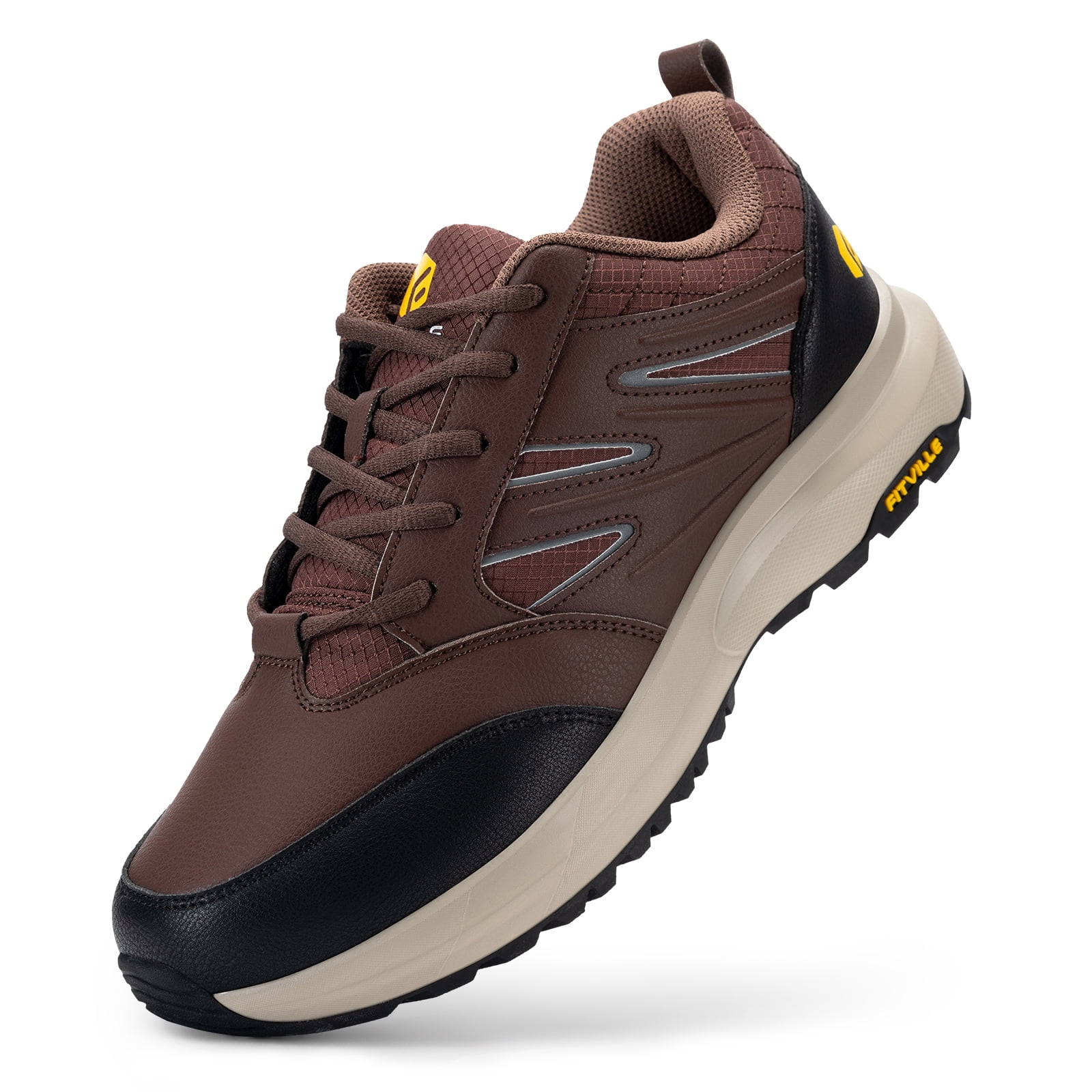 FitVille Mens Wide Hiking Shoes Outdoor Work Shoes Trails Sneakers with ...