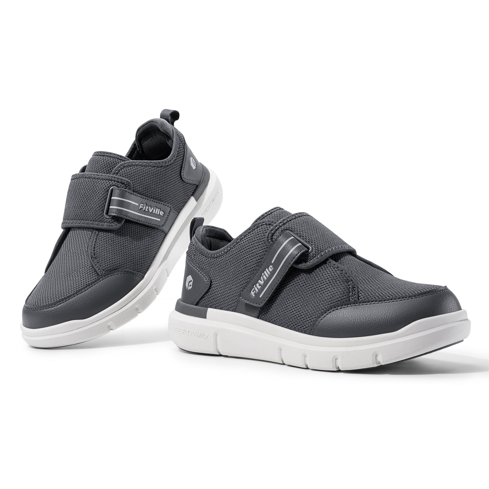 FitVille Wide Diabetic Shoes for Men Adjustable Walking Shoes for ...