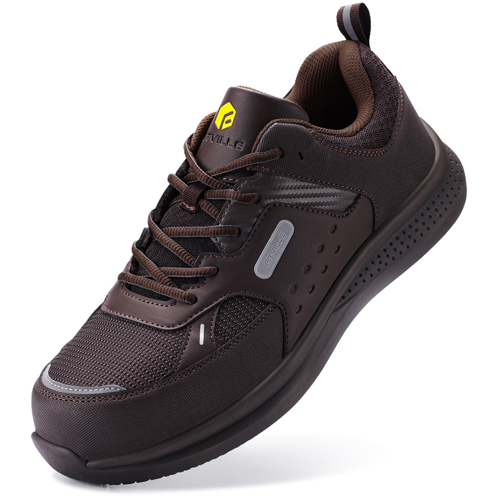 FitVille Wide Steel Toe Work Shoes for Men with Puncture Proof, 13 Wide ...