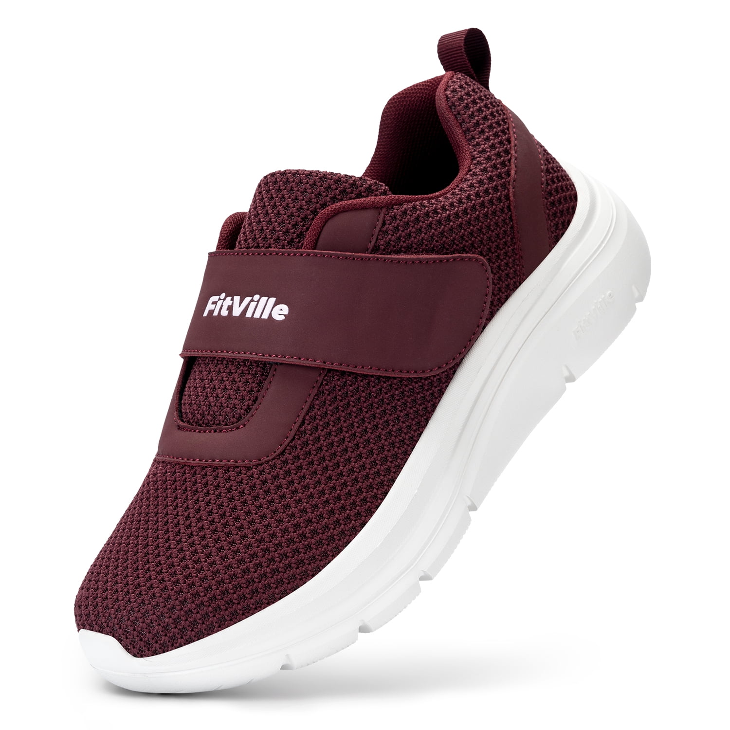 FitVille Womens Slip on Walking Shoes with Adjustable Strap Wide ...