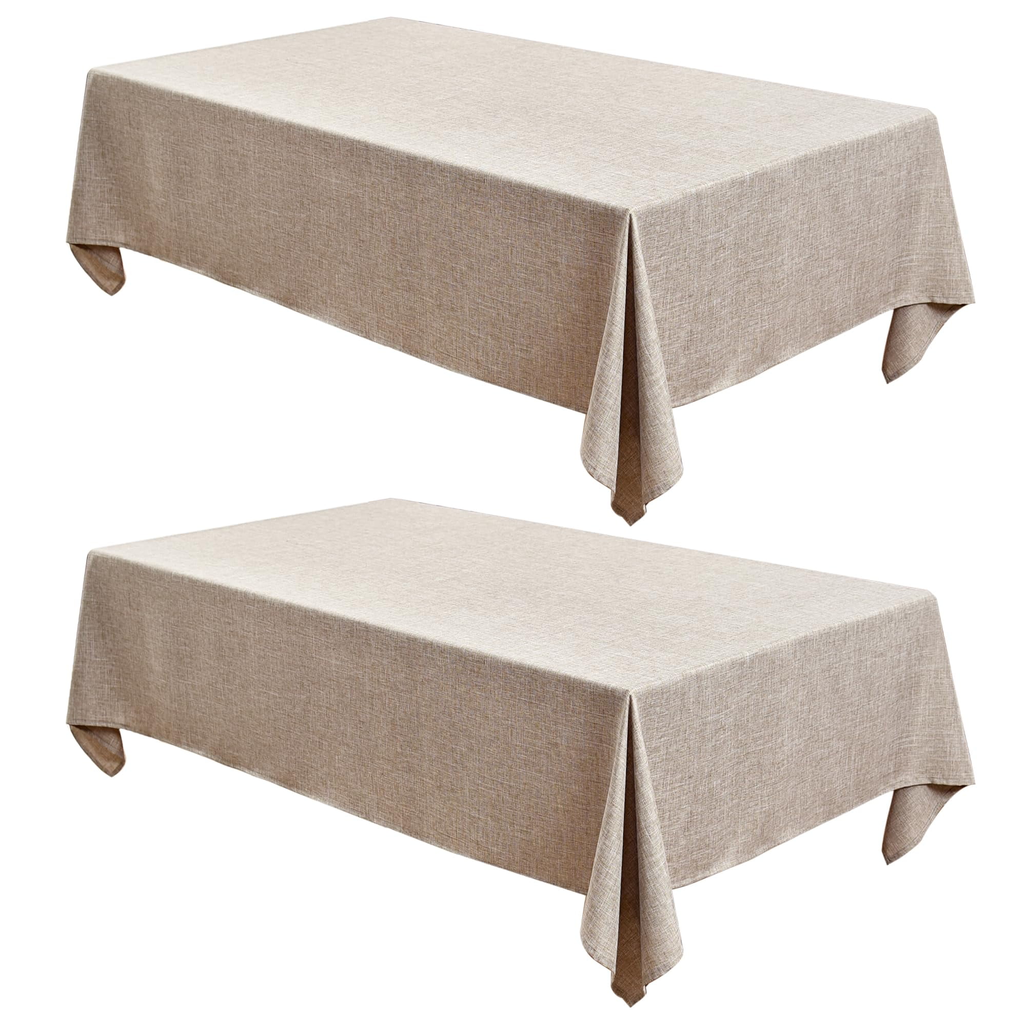 Fitable Linen Textured Tablecloths 2 Pack, Faux Burlap Table Clothes ...