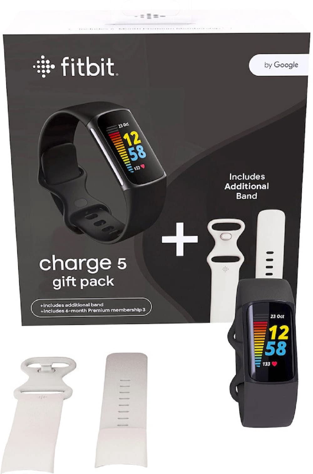 Fitbit Charge 5 Touchscreen Unisex Black/Graphite Fitness Tracker, 1.04 ...
