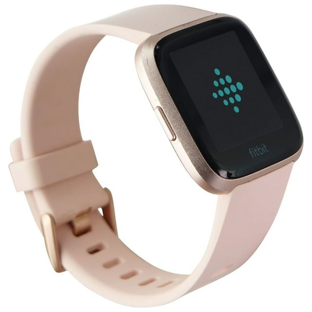 Fitbit Versa 1st Gen Rose Gold Smart Watch with Pink Band - Activity ...