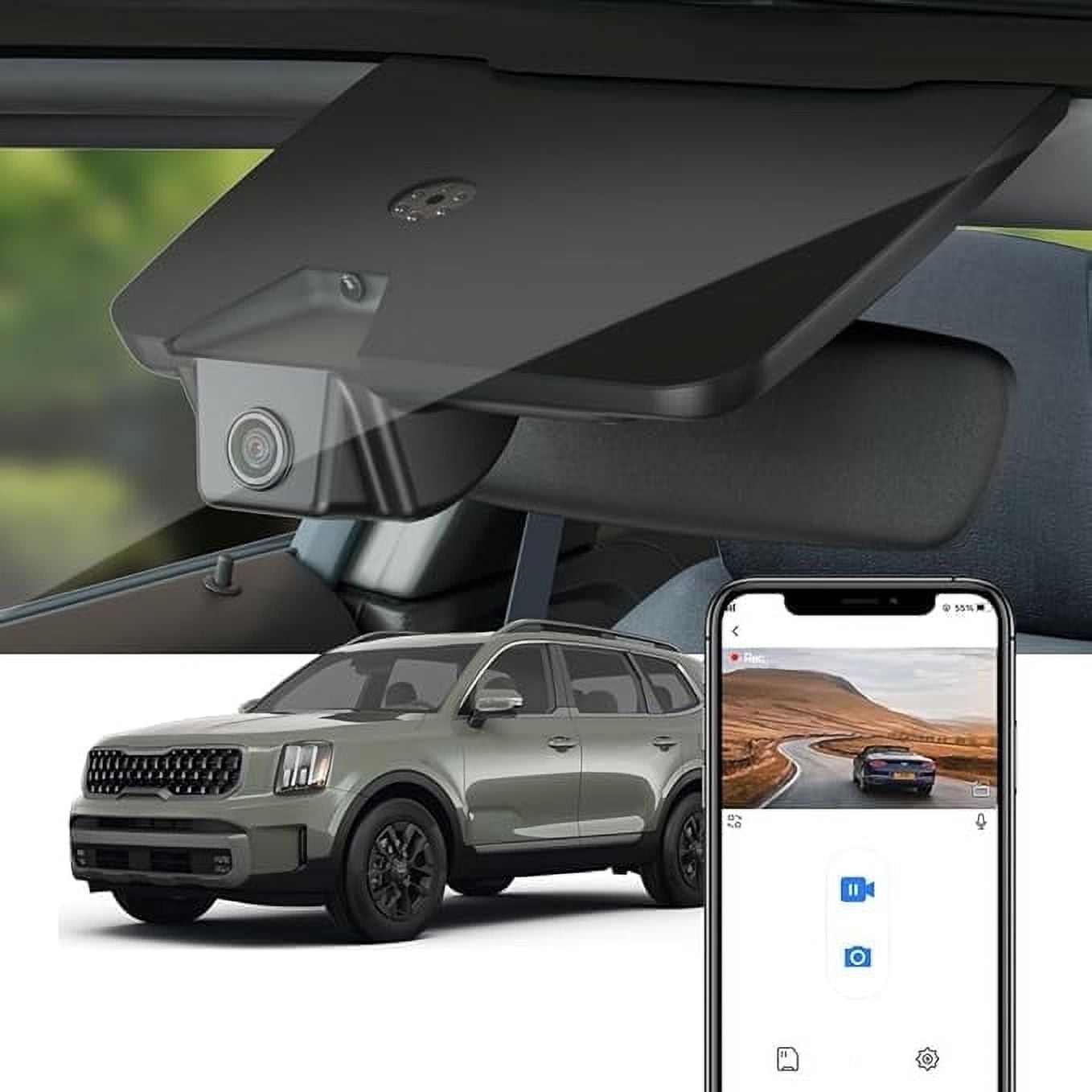Fitcamx 4K Dash Cam Compatible with Kia Telluride 2023 2024 S LX EX SX ...