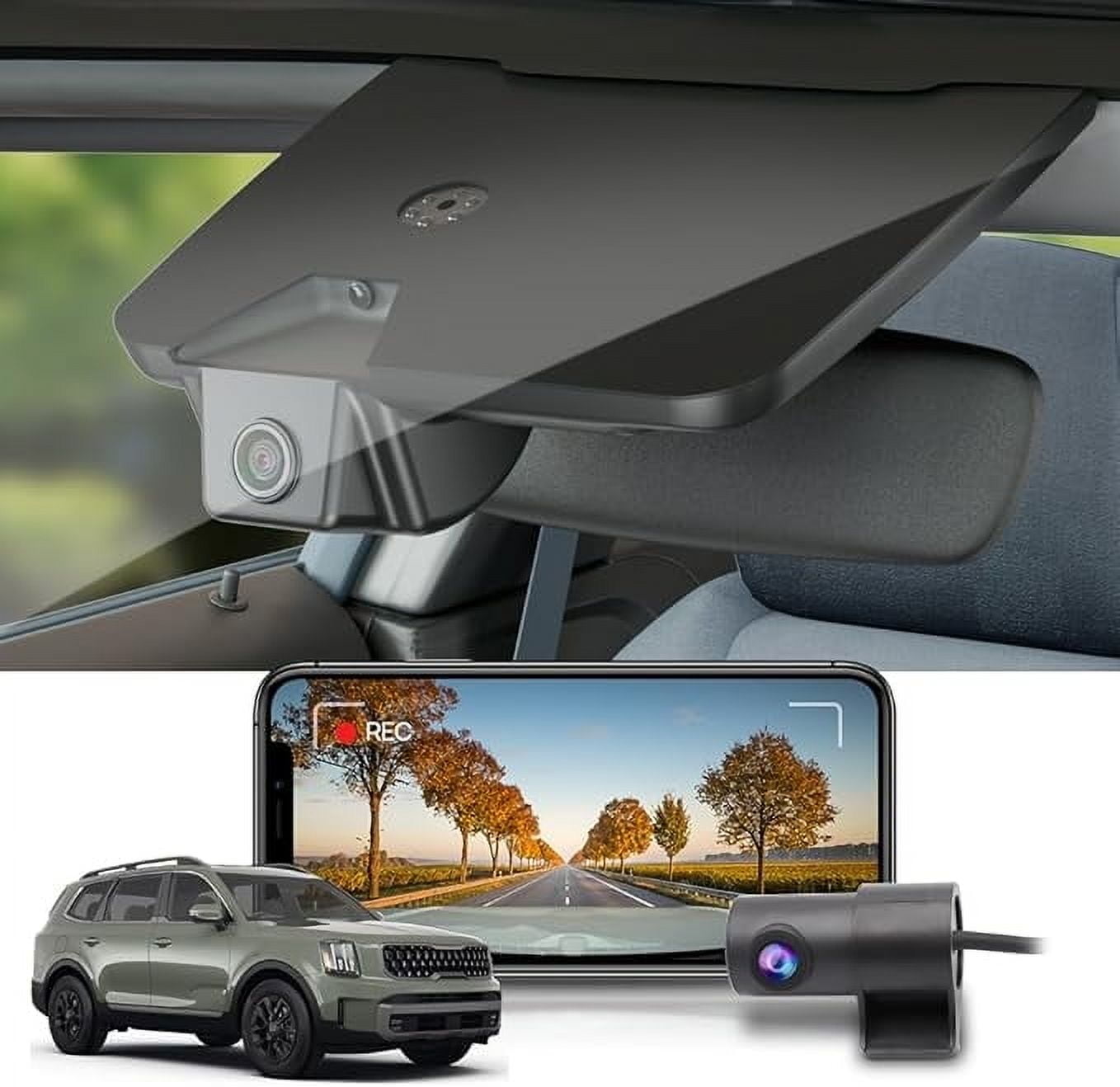 Fitcamx 4K Dual Dash Cam Compatible with Kia Telluride 2023 2024 S LX ...