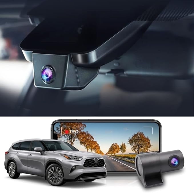 FITCAMX 4K Front + 1080P Rear Dash Cam for 2020-2024 Toyota Highlander ...