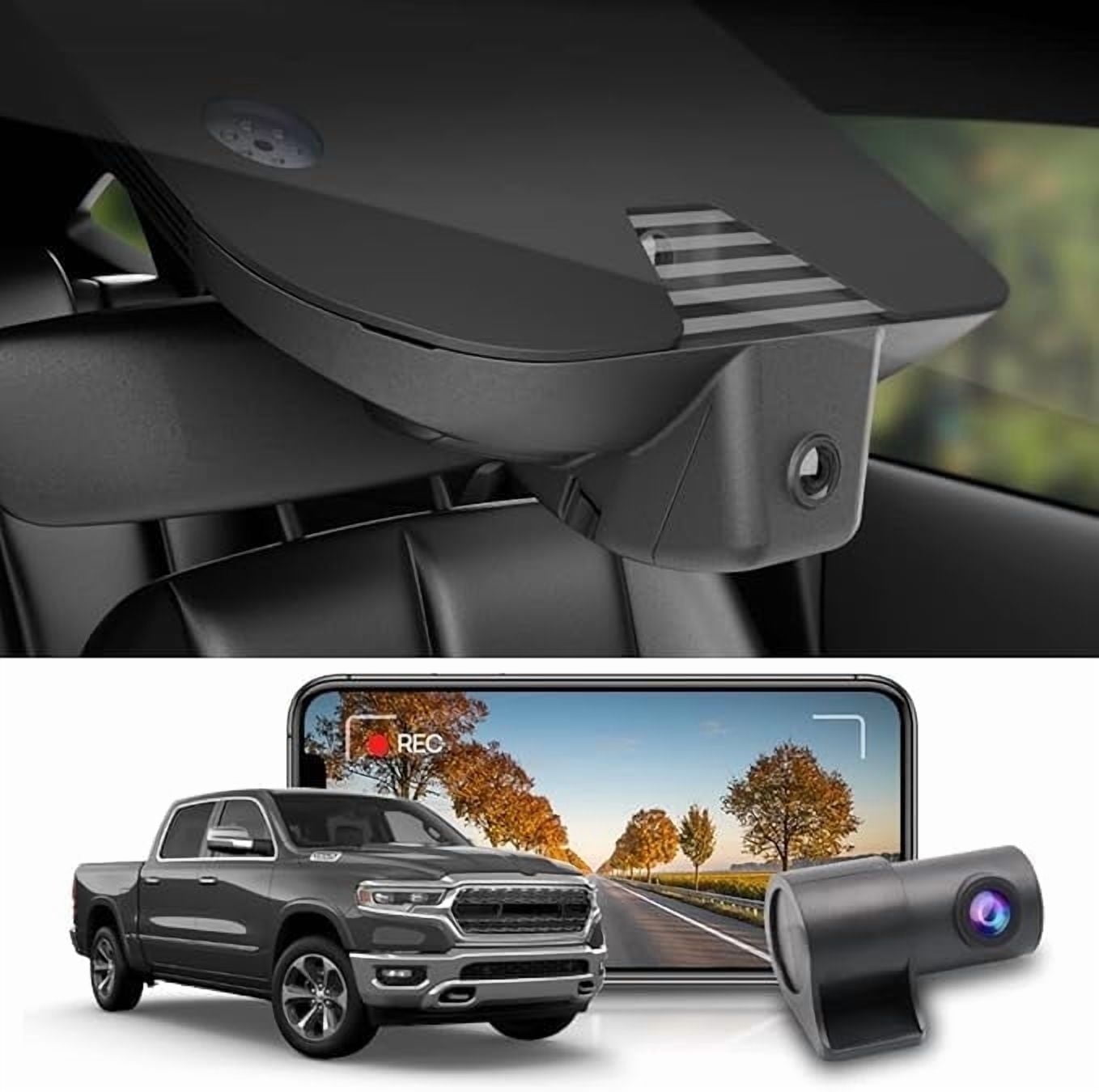 FITCAMX Front 4K + Rear 1080P Dash Cam for Dodge RAM 1500 2019-2024 ...
