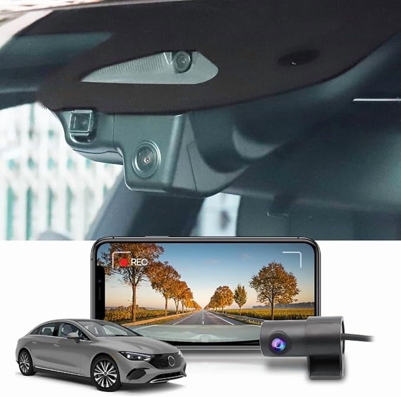 Fitcamx Front 4K+Rear 1080P Dash Cam Adapts for Mercedes-Benz EQE Sedan ...