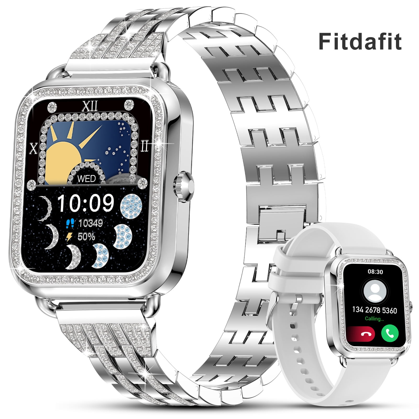 Fitdafit Smart Watches for Women(Answer/Make Call), 1.57'' Bluetooth ...