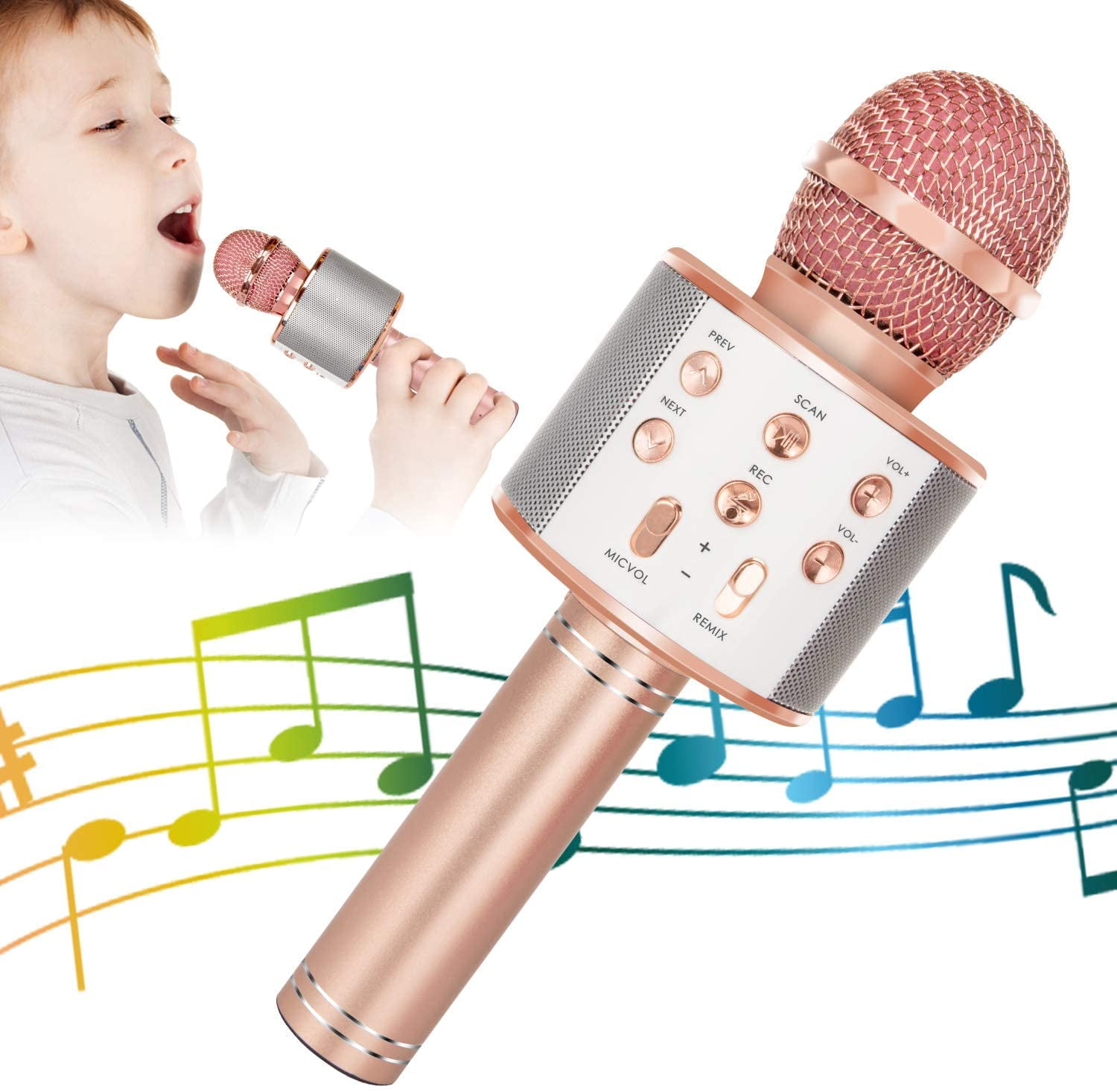 Fitfirst Wireless Bluetooth Karaoke Microphone for Kids, 5-in-1 ...